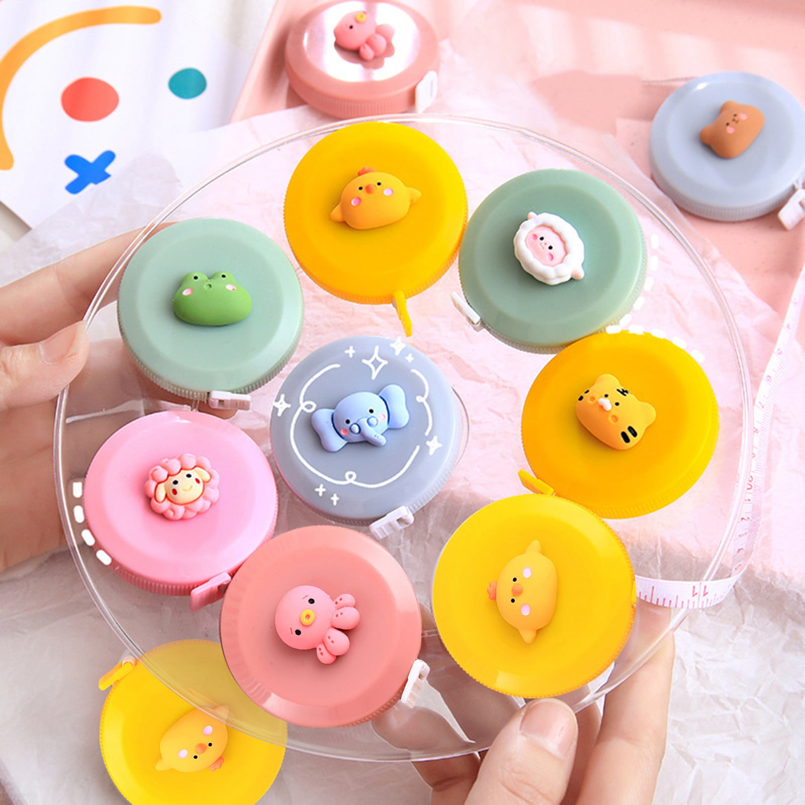 Opvise Cute Cartoon Retractable Measuring Tape Mini Soft Height Waist ...