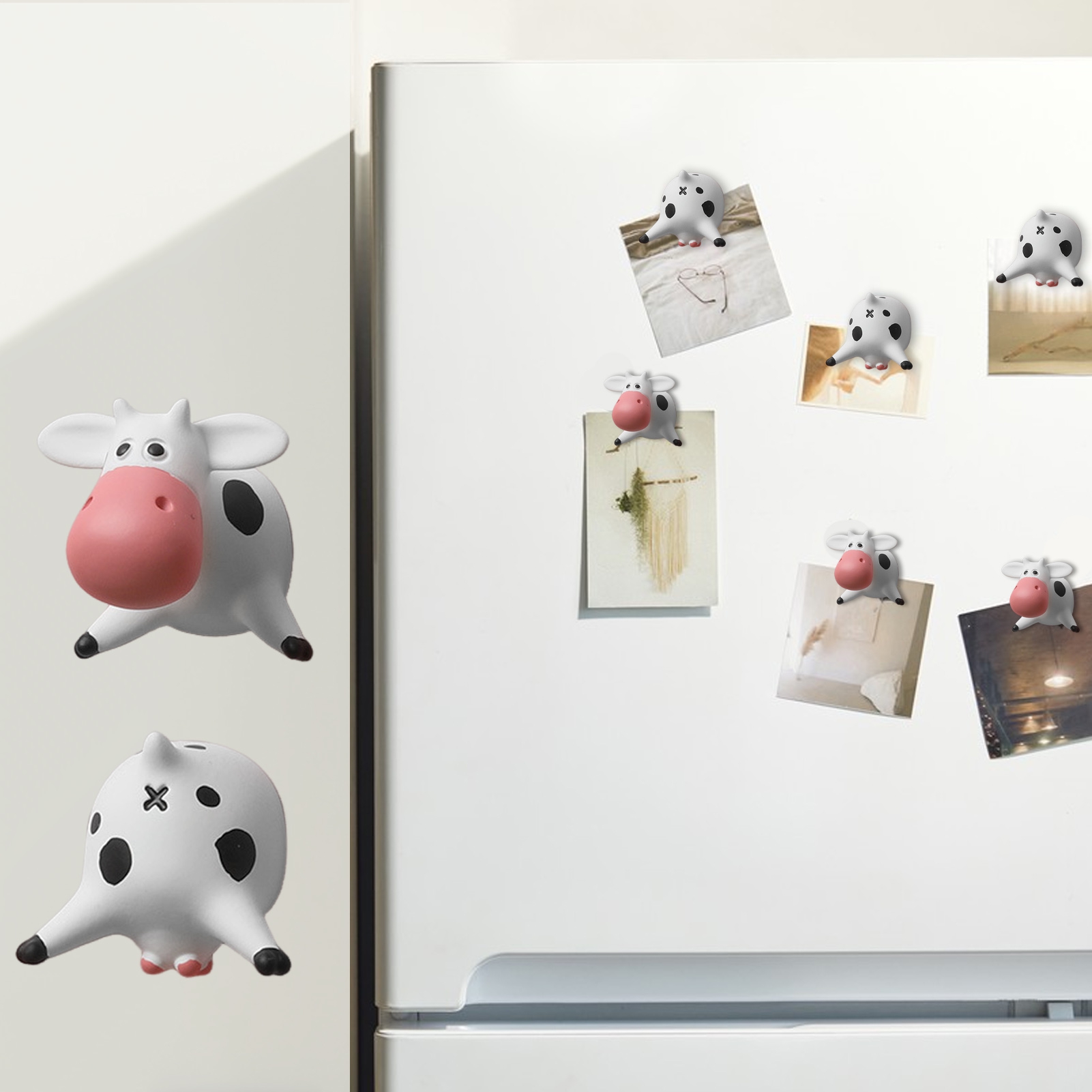 Opvise Dairy Cow Refrigerator Magnet Resin 3D Cattle Animal Microwave ...