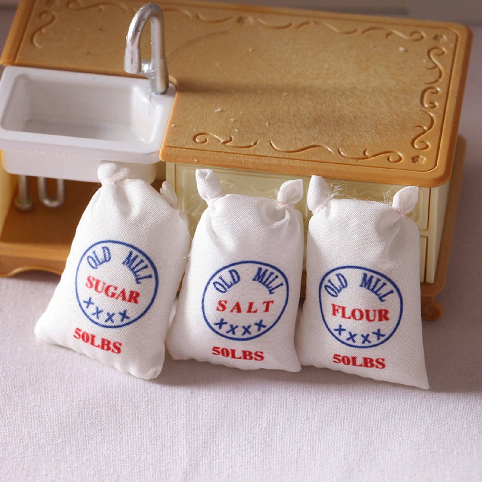 Opvise Dollhouse Flour Sacks High Simulation Accessories Fabric Mini ...