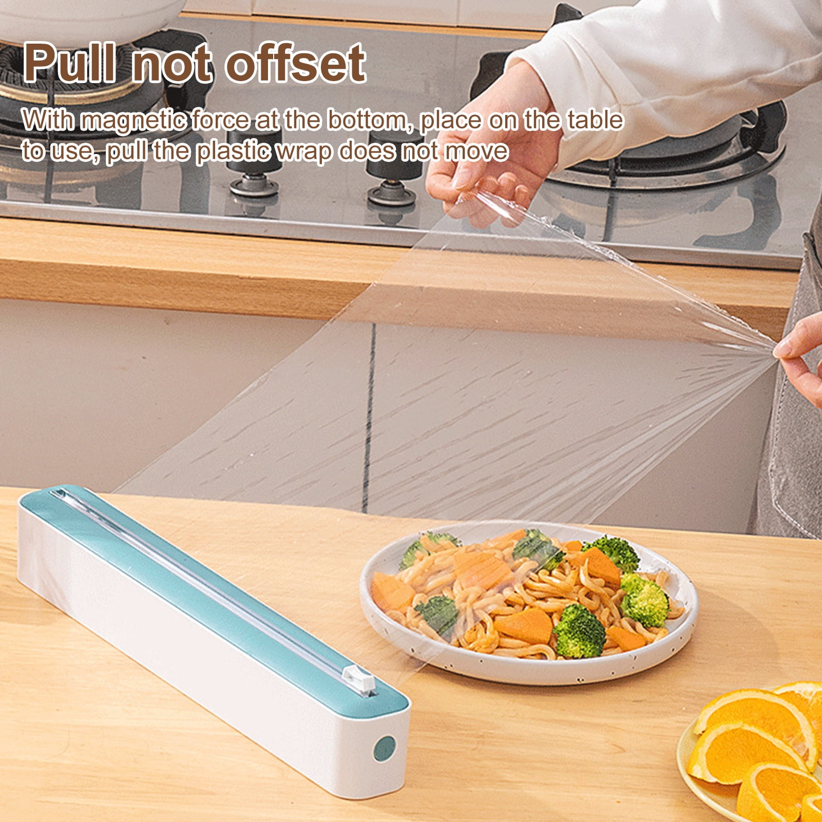 Opvise Eco-Friendly Plastic Wrap Dispenser with Slider Cutter ...