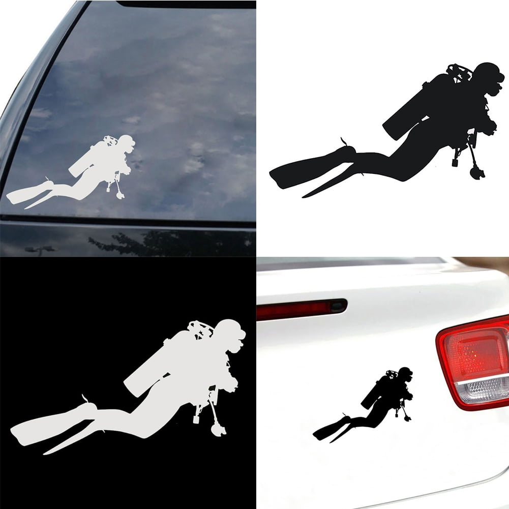 Opvise Fashion Scuba Diver Reflective Car Vehicle Body Window Decals ...