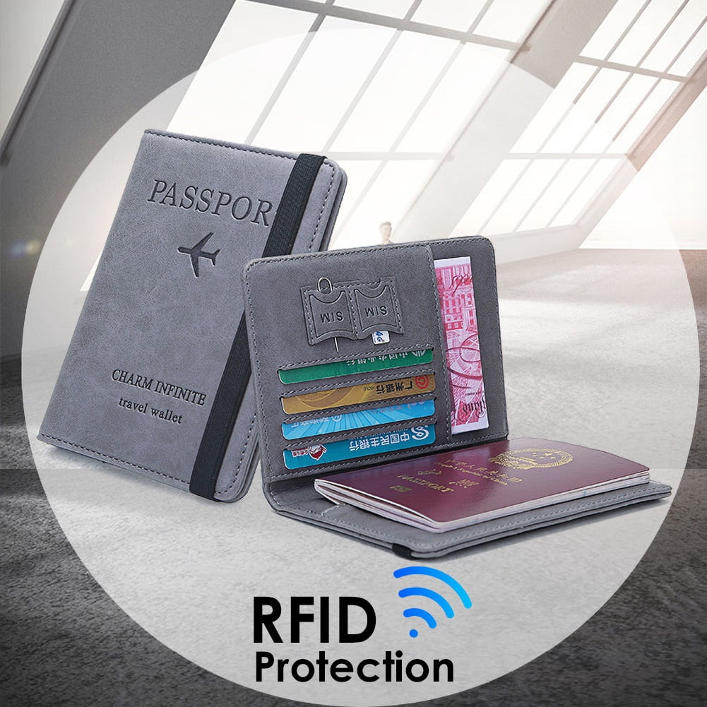 Opvise Faux Leather RFID Business Passport Air Ticket Bank ID Card ...