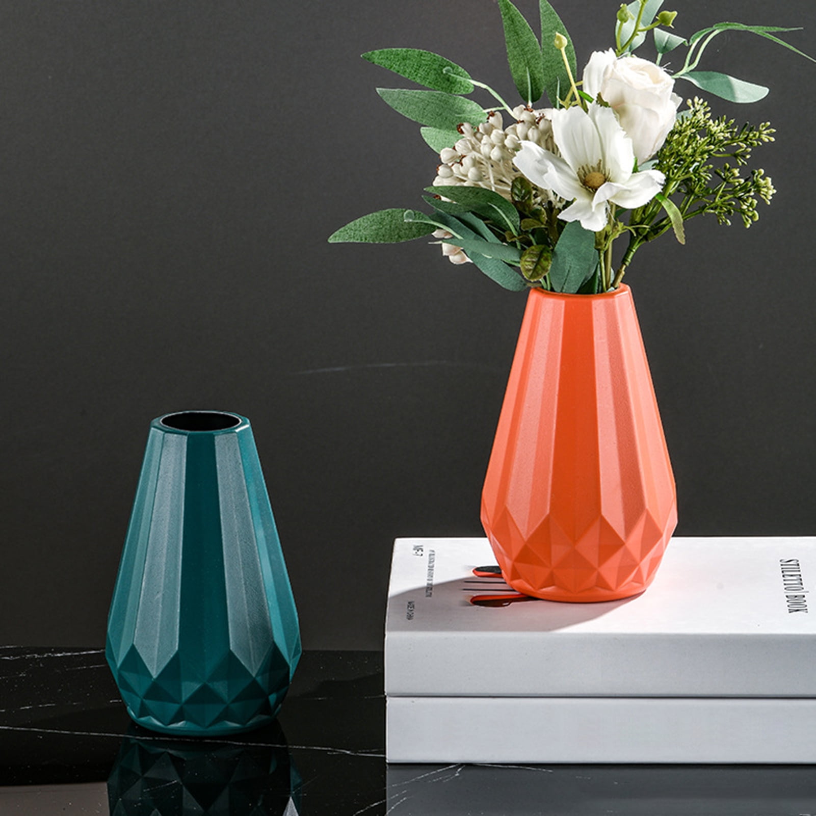 Opvise Flower Vase Geometric Design Flower Holder Smooth Surface ...