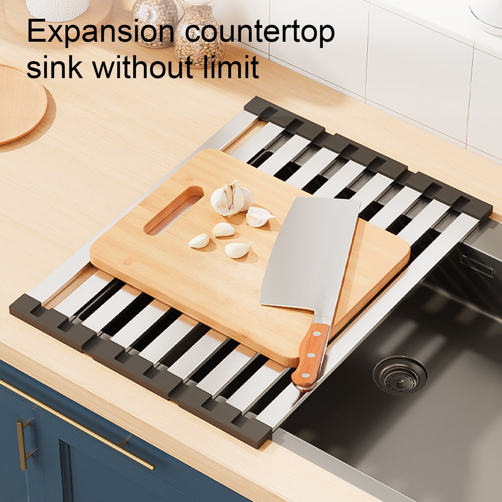 Opvise Foldable Dish Drying Rack with Anti-Slip Silicone Grips, 304 ...