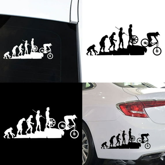 Opvise Funny Human Evolution MTB Bike Car Vehicle Reflective Decals ...