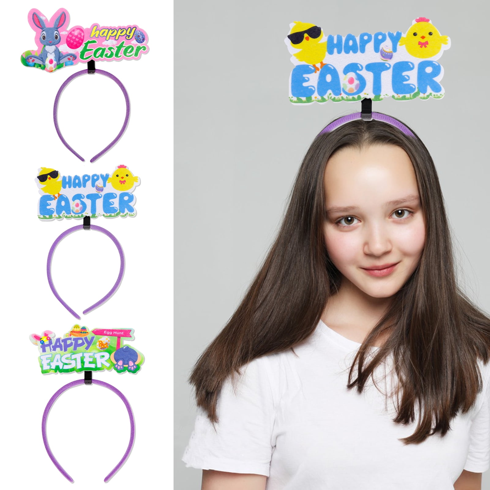 Opvise Headbands Bunny Ear/Cute Chick Design Adorable Easter Theme ...