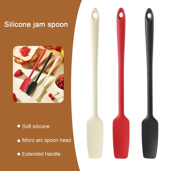 Opvise Heat-Resistant Silicone Scraper Spatula - Long Handle Kitchen ...