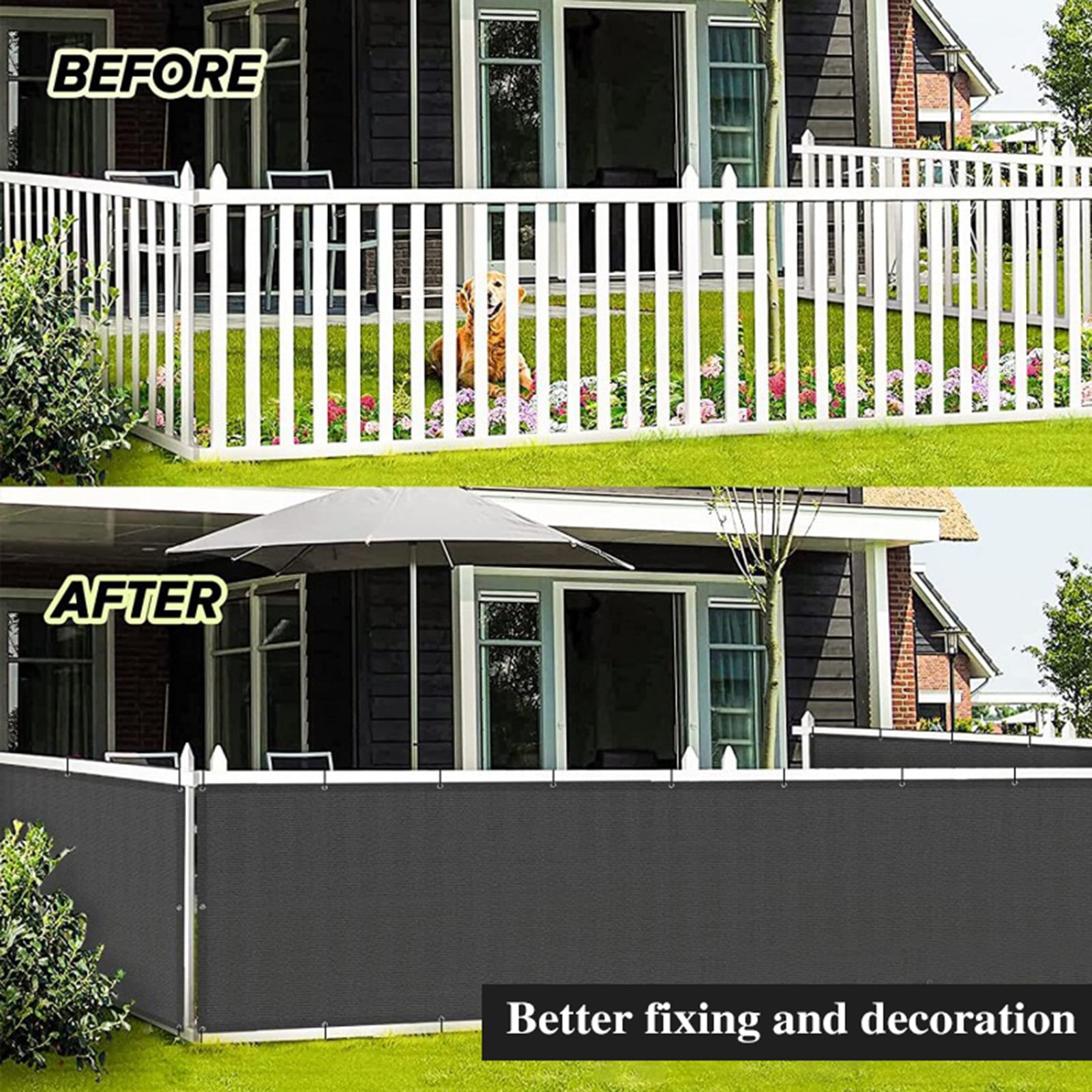 Opvise Heavy Duty Privacy Screen with UV Protection - Durable HDPE ...