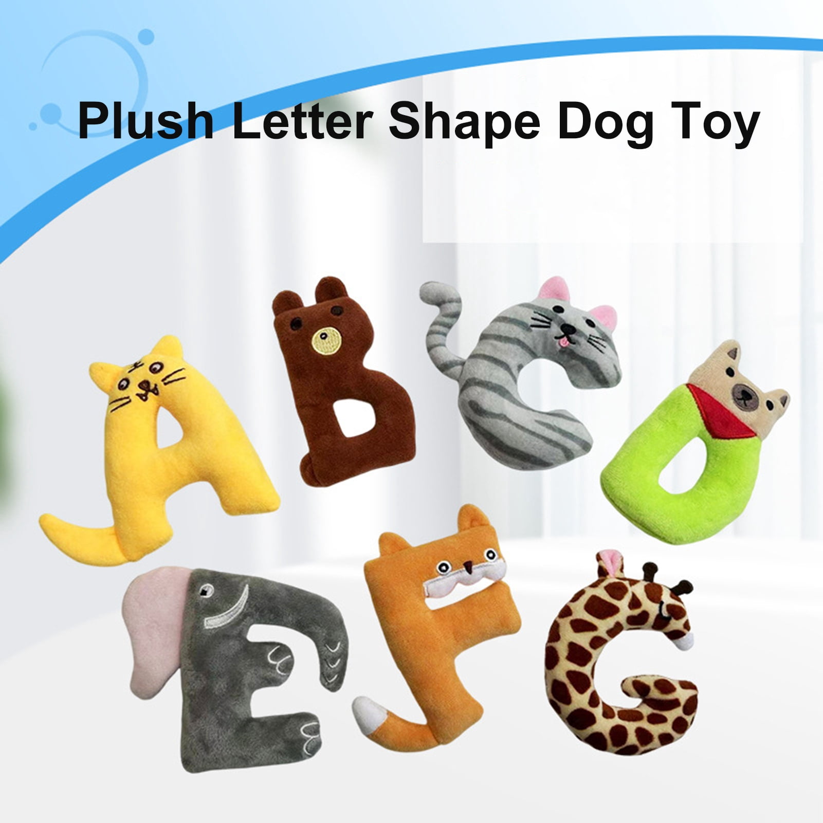 Opvise Interactive Alphabet Plush Dog Toy with Sound Bite Resistant ...