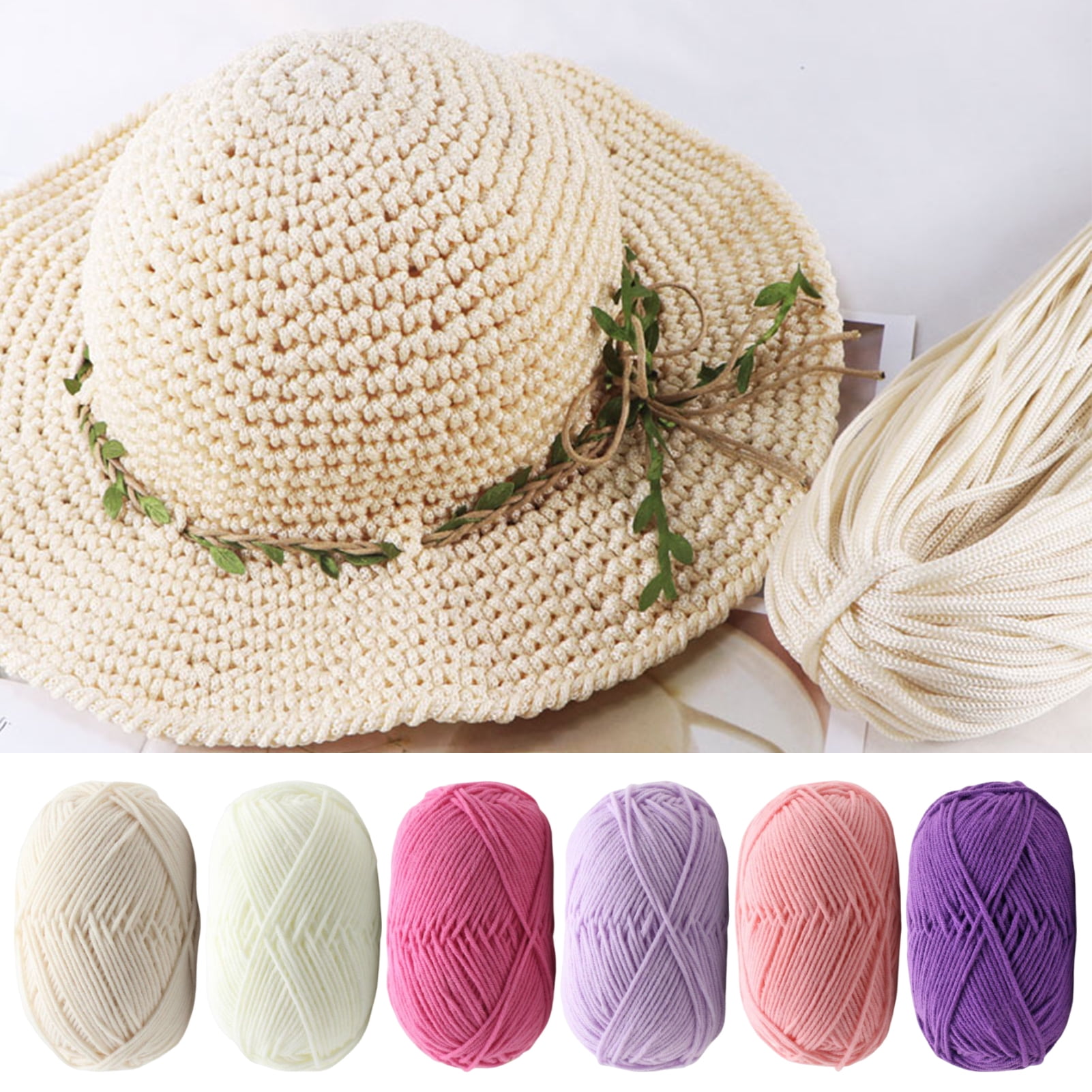 Opvise Knitting Wool Yarn Professional Ultra Soft Needlework DIY 4Ply ...