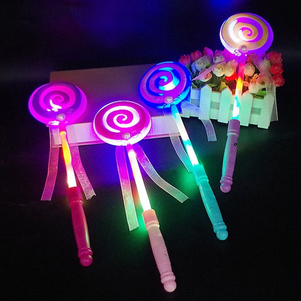 Opvise LED Light Flashing Fairy Magic Wand Princess Lollipop Stick Girl ...