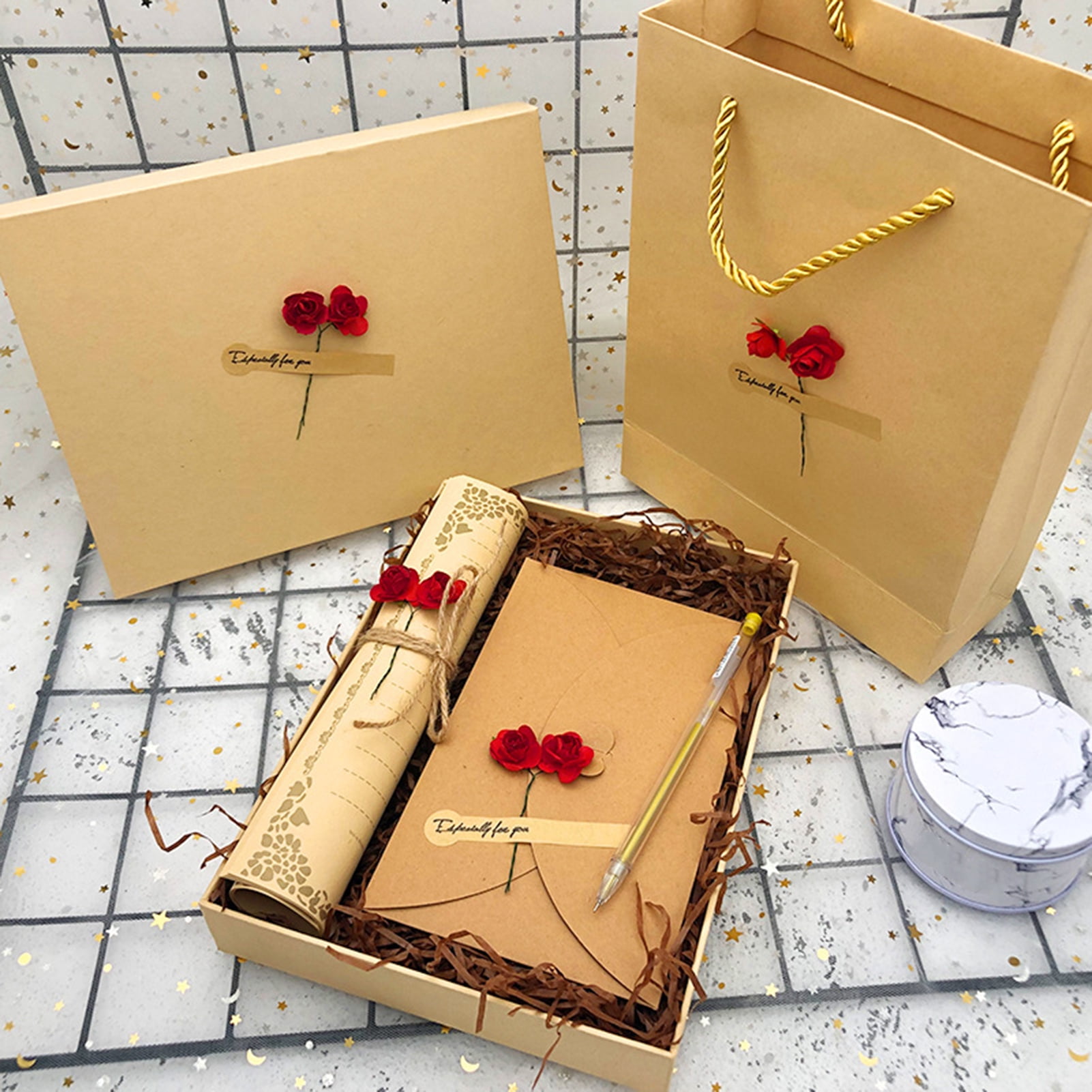 Opvise Letter Paper Envelope Set Romantic Vintage Style with Flowers ...