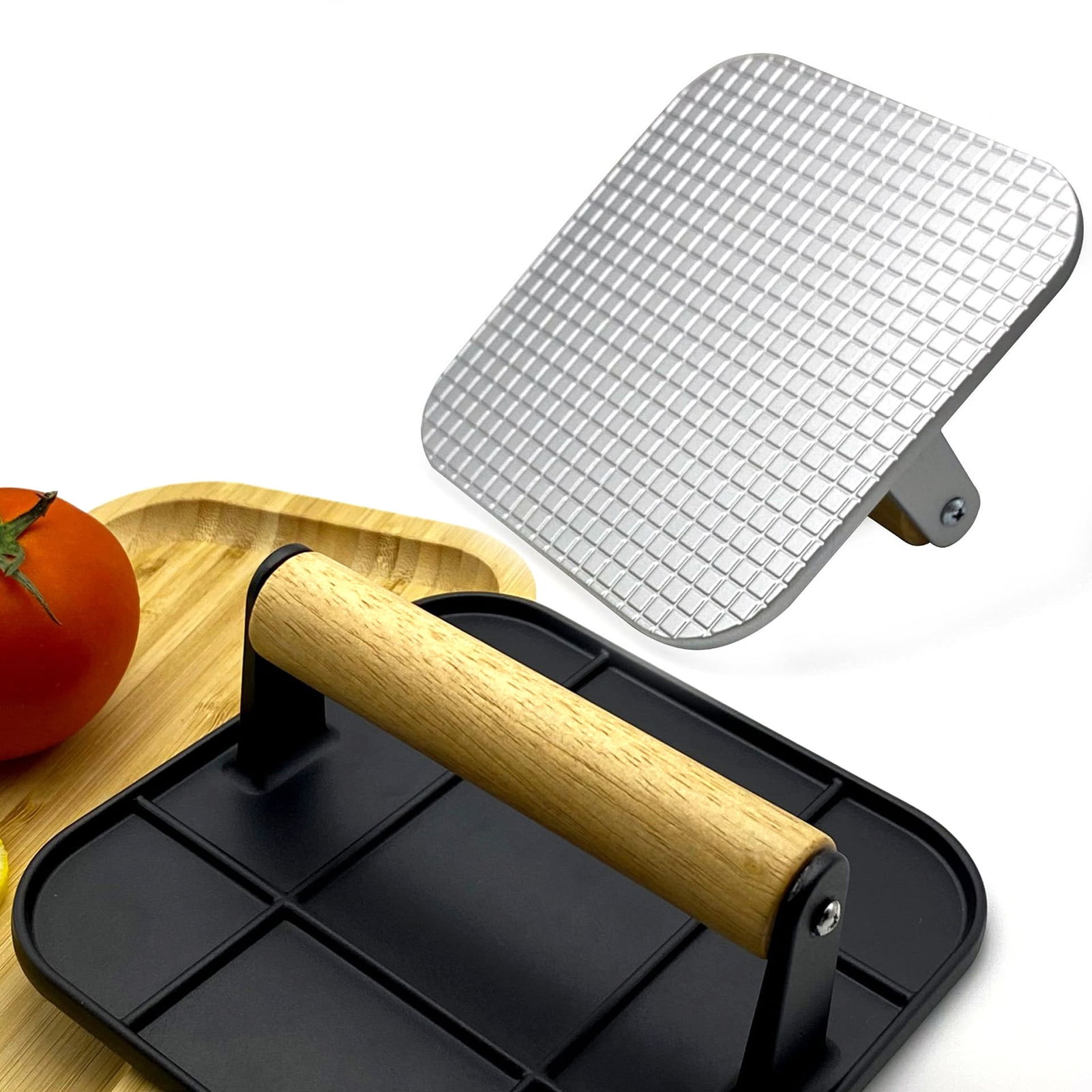 Opvise Meat Press Heat-resistant Ergonomic Wooden Handle Food-grade ...