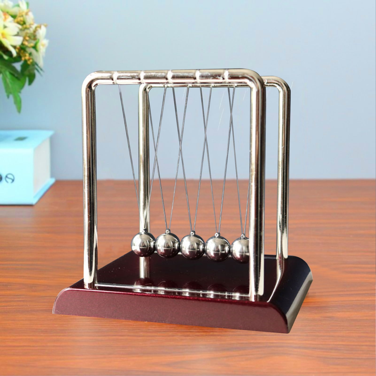 Opvise Newton s Cradle Metal Pendulum Educational Toy Square Design ...