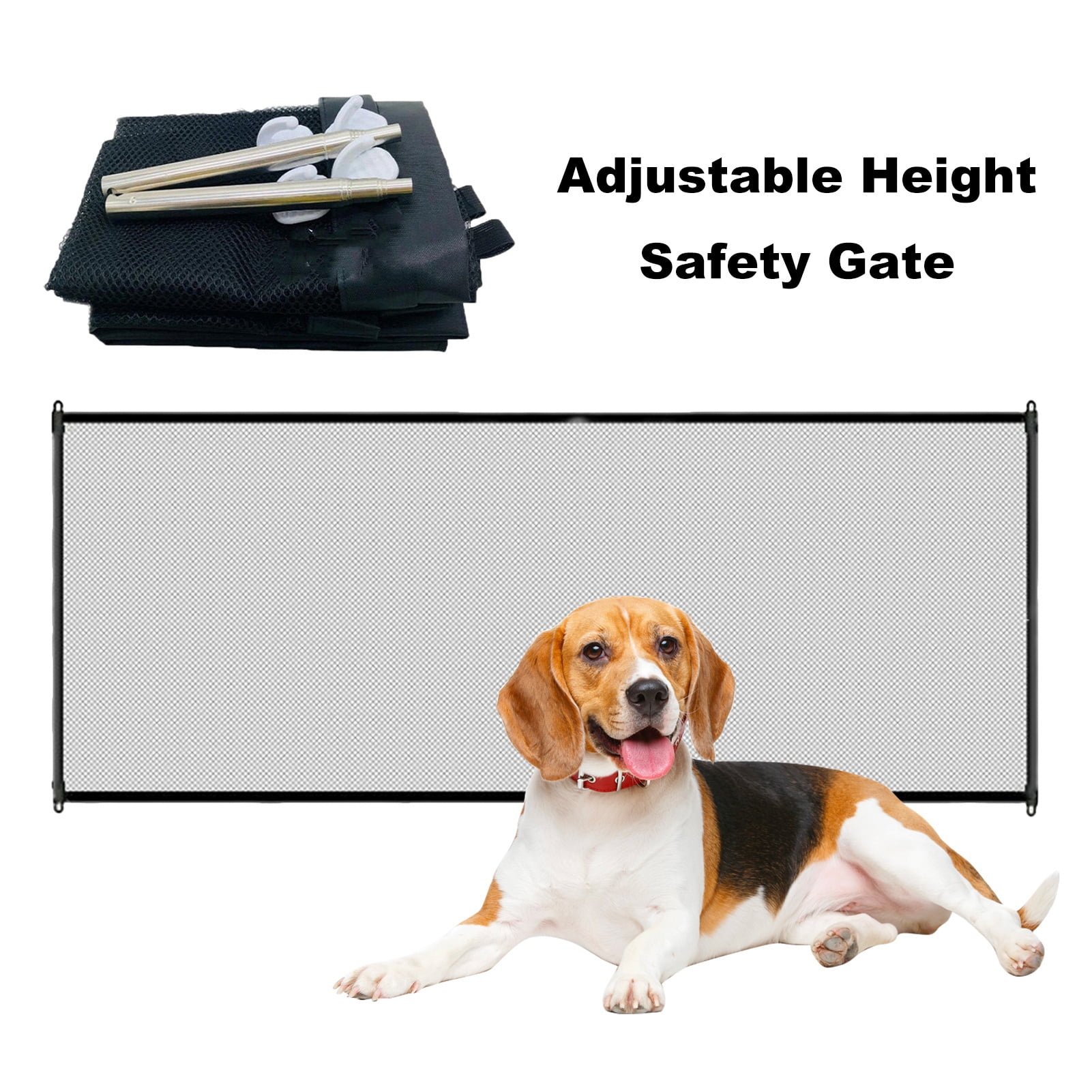 Opvise Pet Safety Gate Retractable Puppy Gate with Telescopic Pole ...