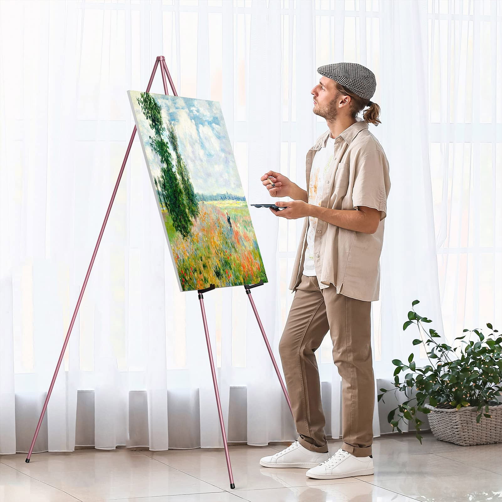 Opvise Portable Aluminum Alloy Foldable Easel Stand - Adjustable Height ...