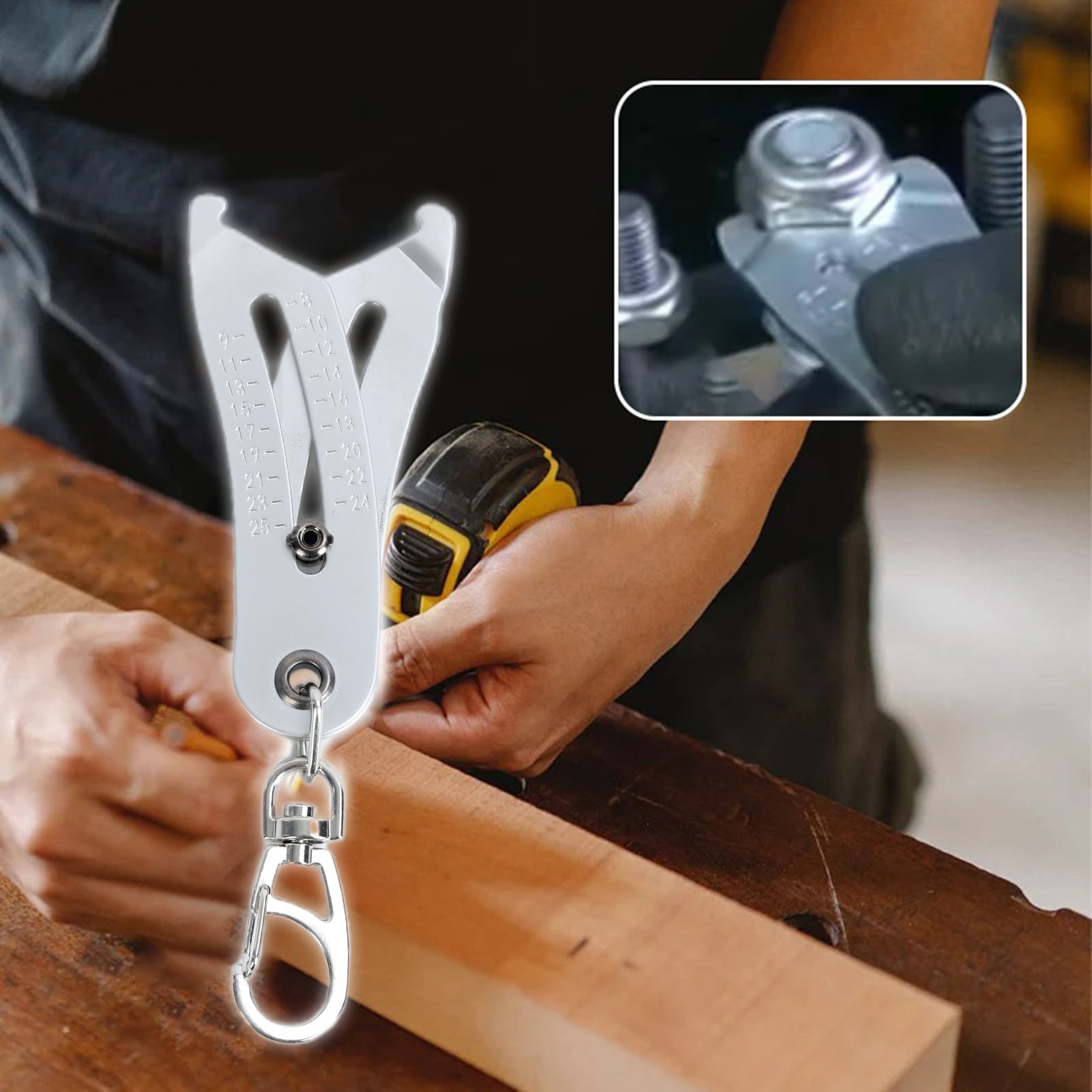 Opvise Portable Thread Size Checker Keychain Precision Thread Ruler ...
