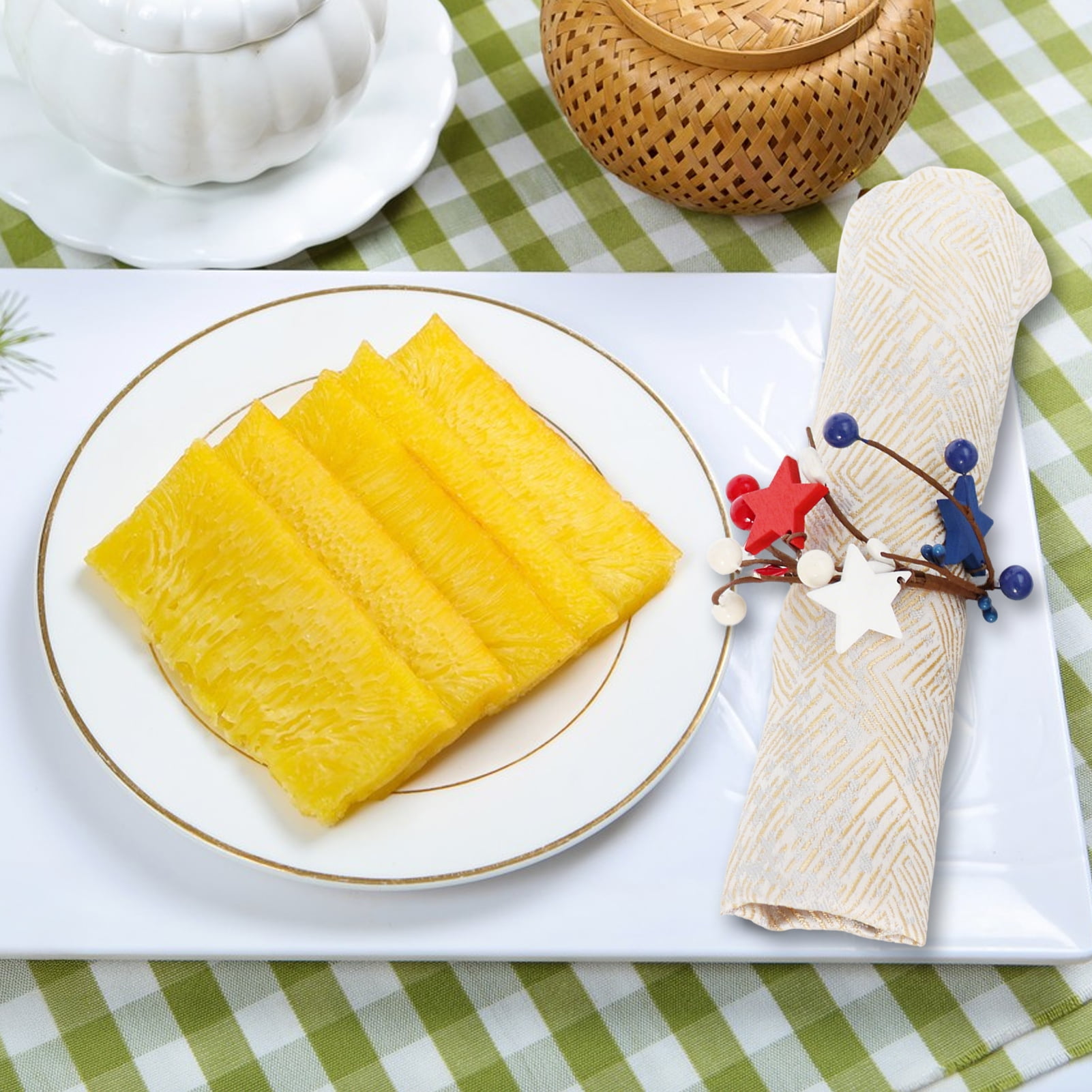 Opvise Premium Patriotic Napkin Rings Set - Rustic Memorial Day & July ...