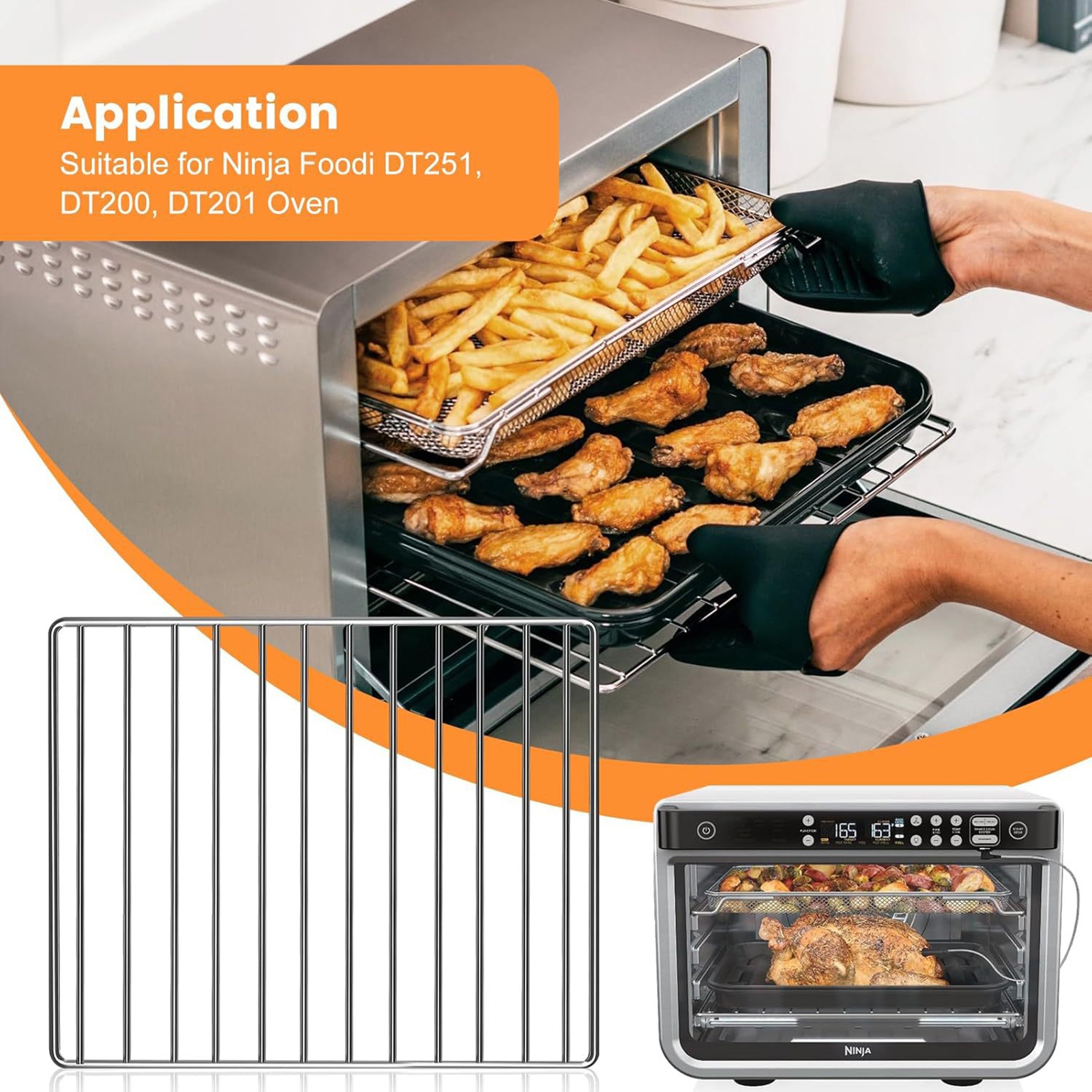 Opvise Premium Stainless Steel Baking & Air Fryer Mesh Grill Basket ...