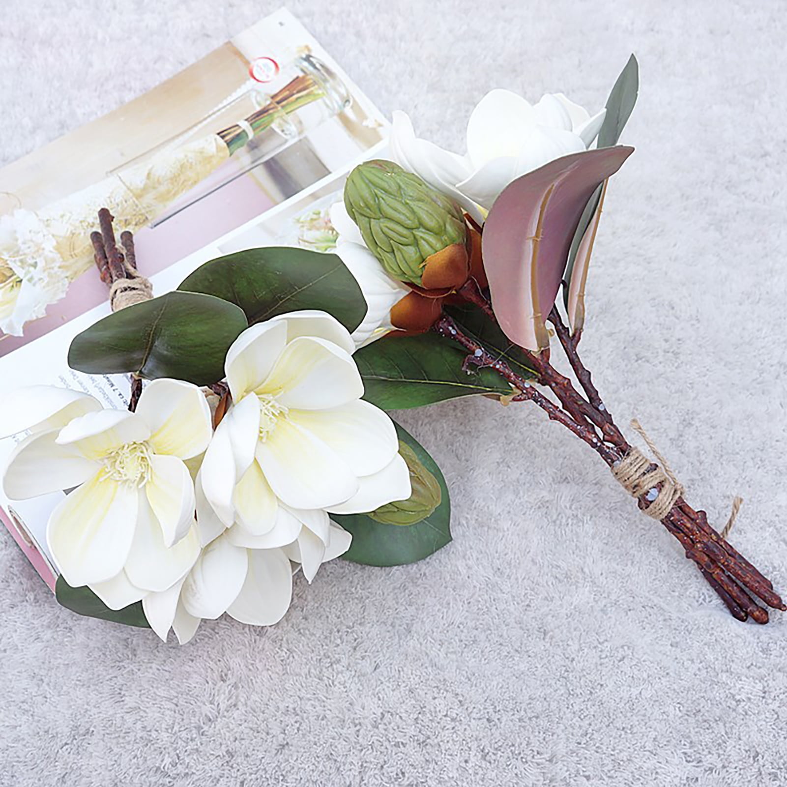 Opvise Simulation Magnolia Fresh-keeping Eye-catching Pretty Table ...