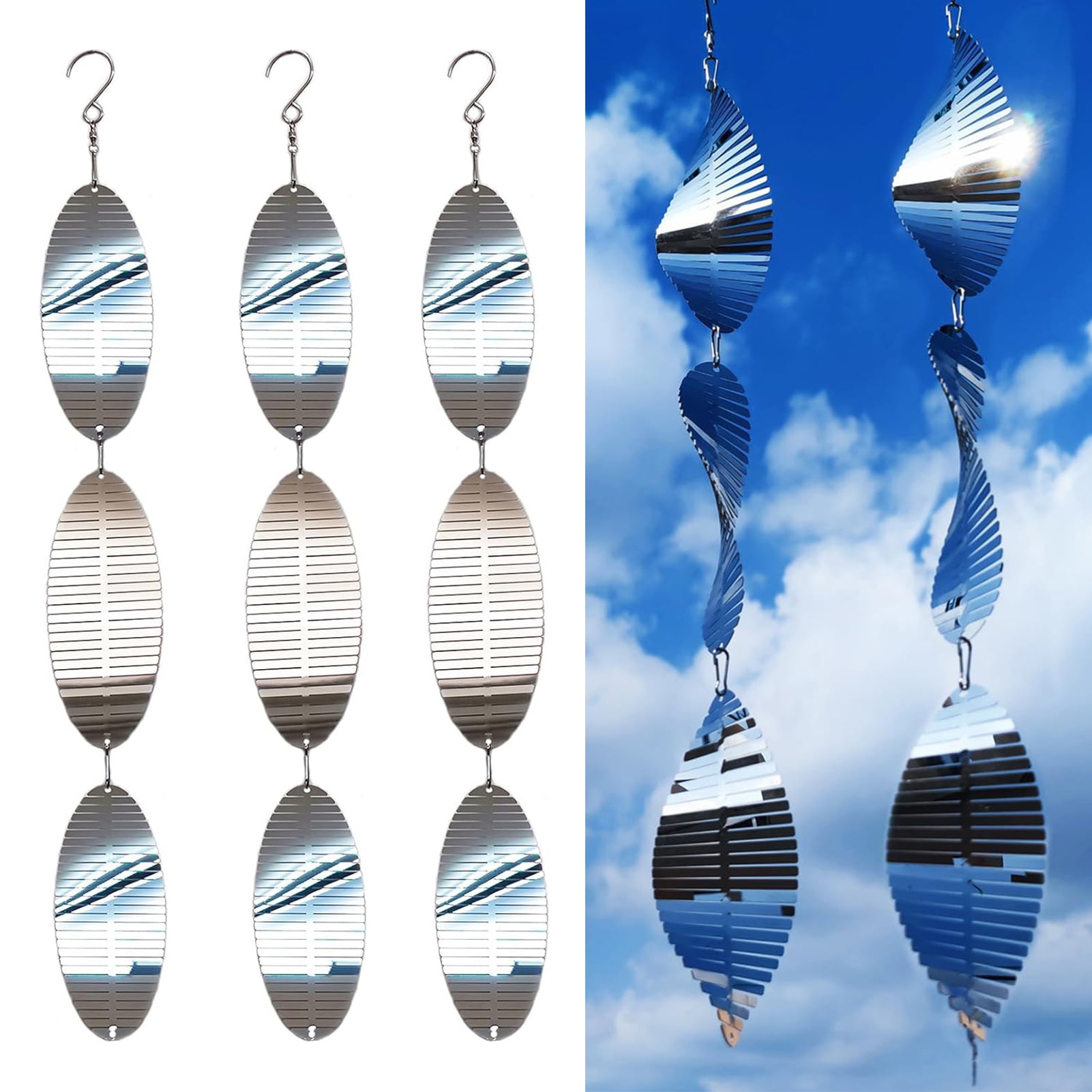 Opvise Stainless Steel Wind Chime Pendant - Elegant Outdoor Decor, Bird ...
