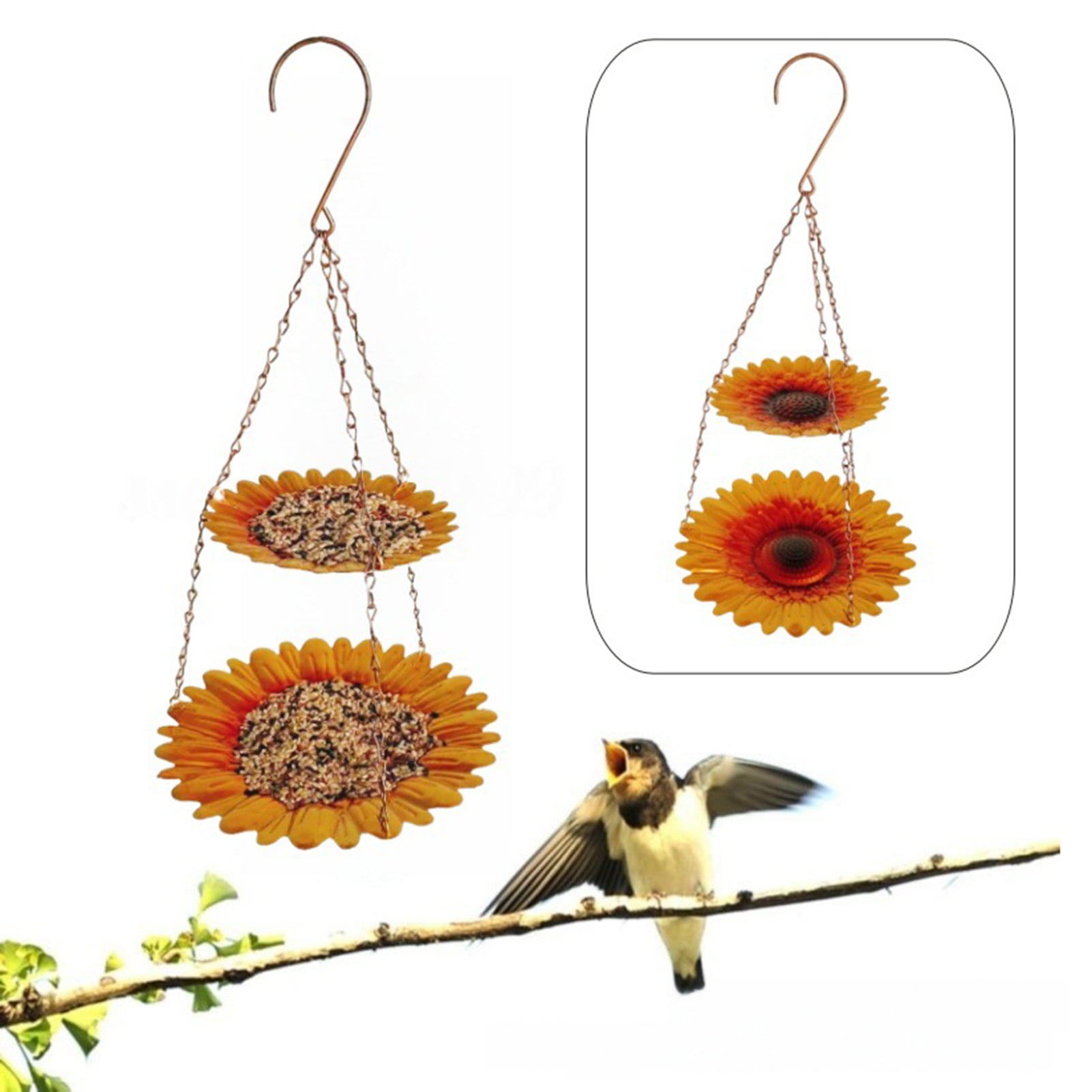 Opvise Sunflower Bee Feeder with Floating Sponge, Butterfly Bath ...