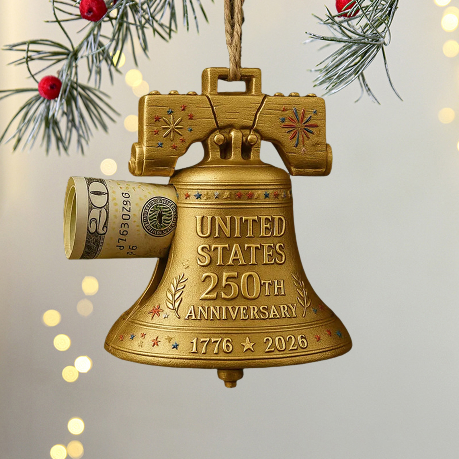 Opvise US 250th Anniversary Liberty Bell Money Holder Commemorative ...