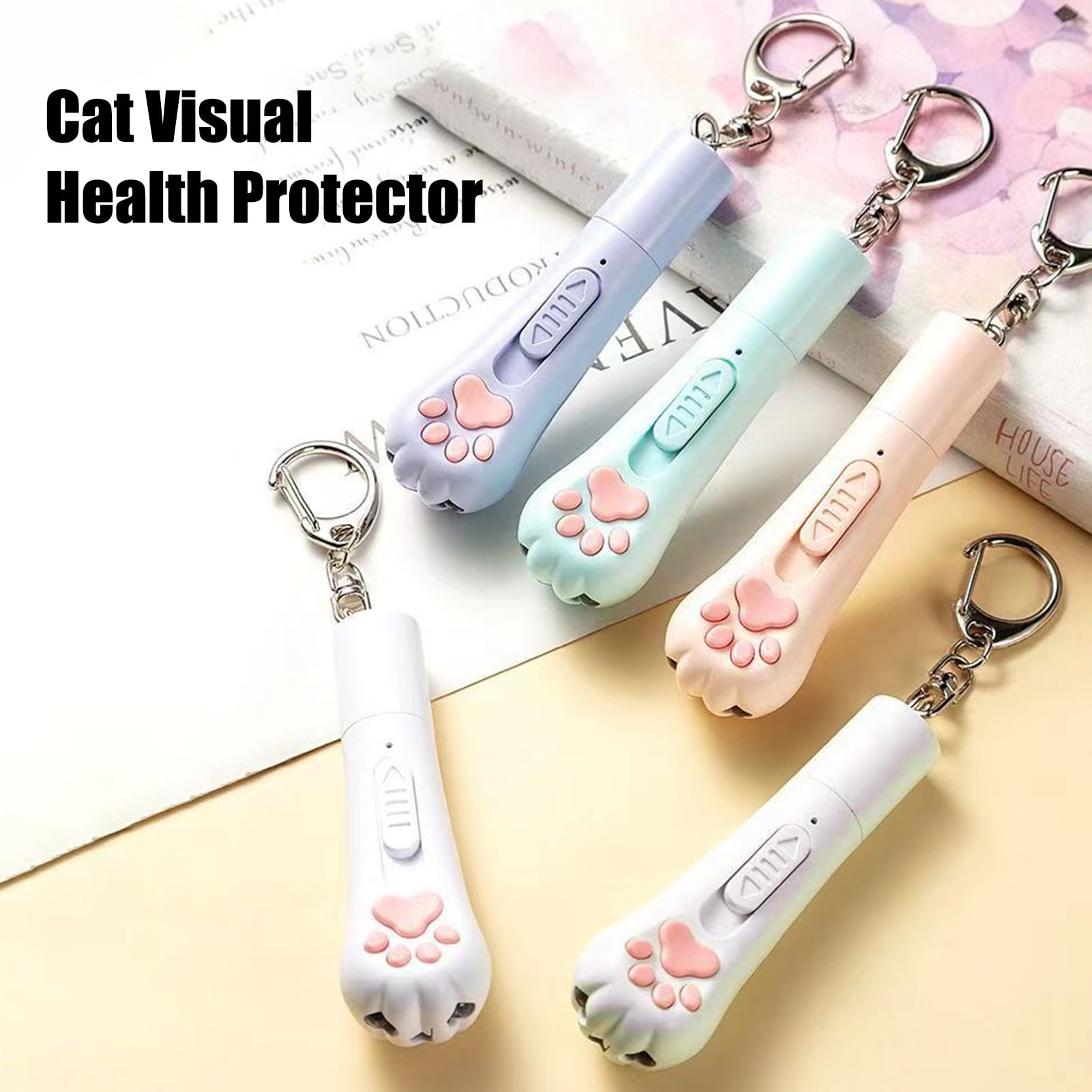 Opvise USB-Rechargeable Cat Pointer Toy Interactive Cat Toy Red Dot LED ...