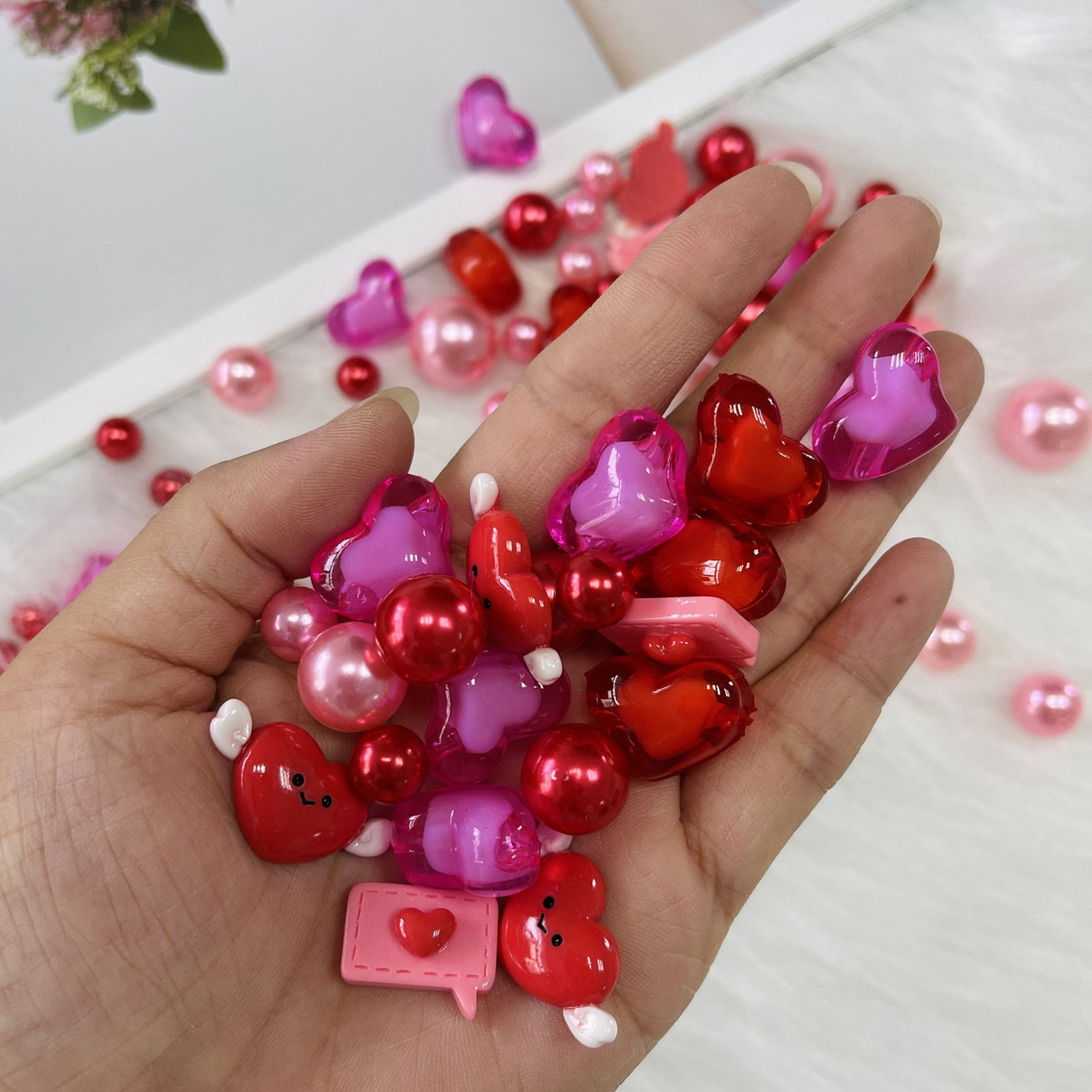 Opvise Valentine's Day Vase Filler Decorations Vibrant Color Reusable ...