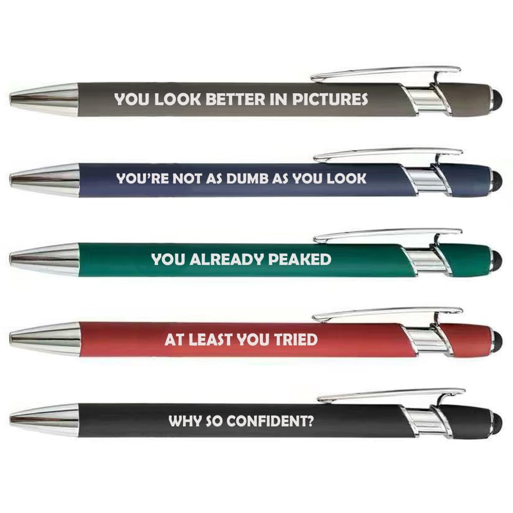 Or Something Black Ink Ballpoint Pen Collection with Stylus Tip Gift ...