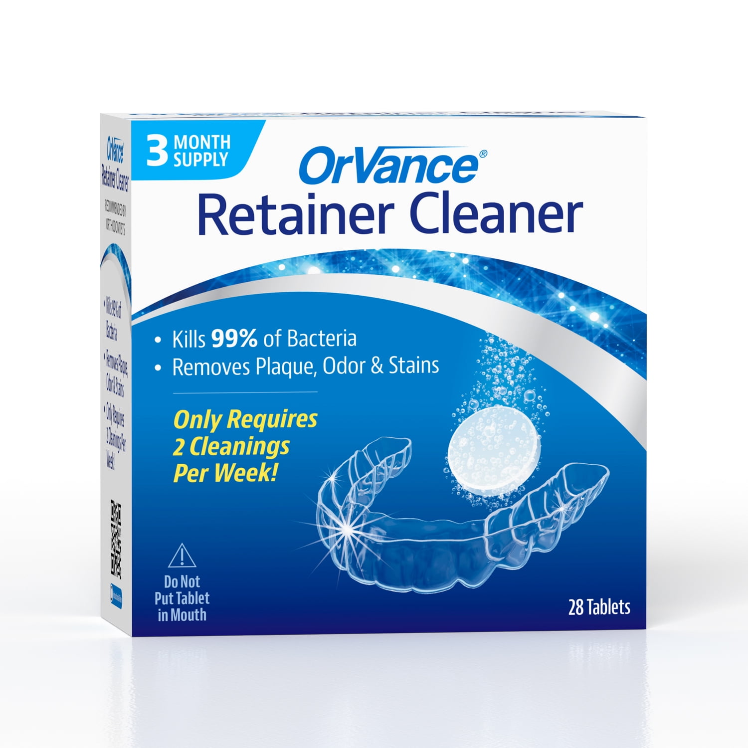 OrVance Retainer Cleaner Tablets, Removes Bacteria, Odors, Plaque ...