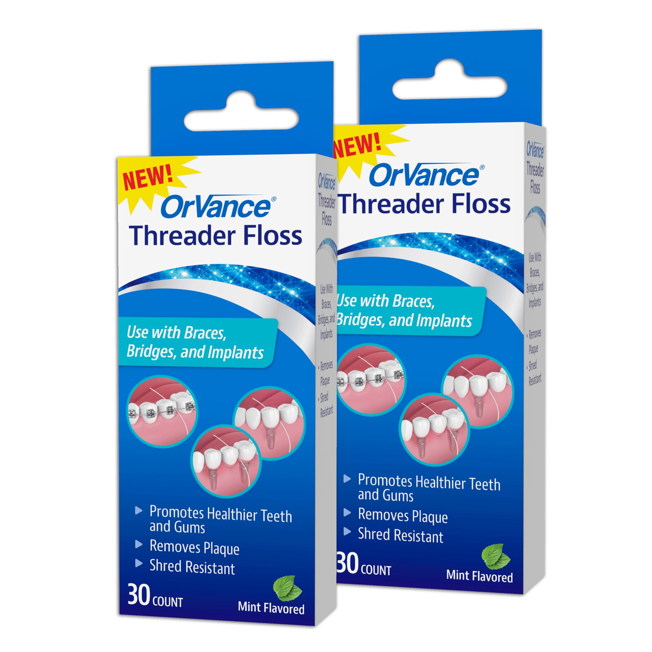 OrVance Threader Floss - YPF5 Designed to Floss Through Braces, Bridges ...