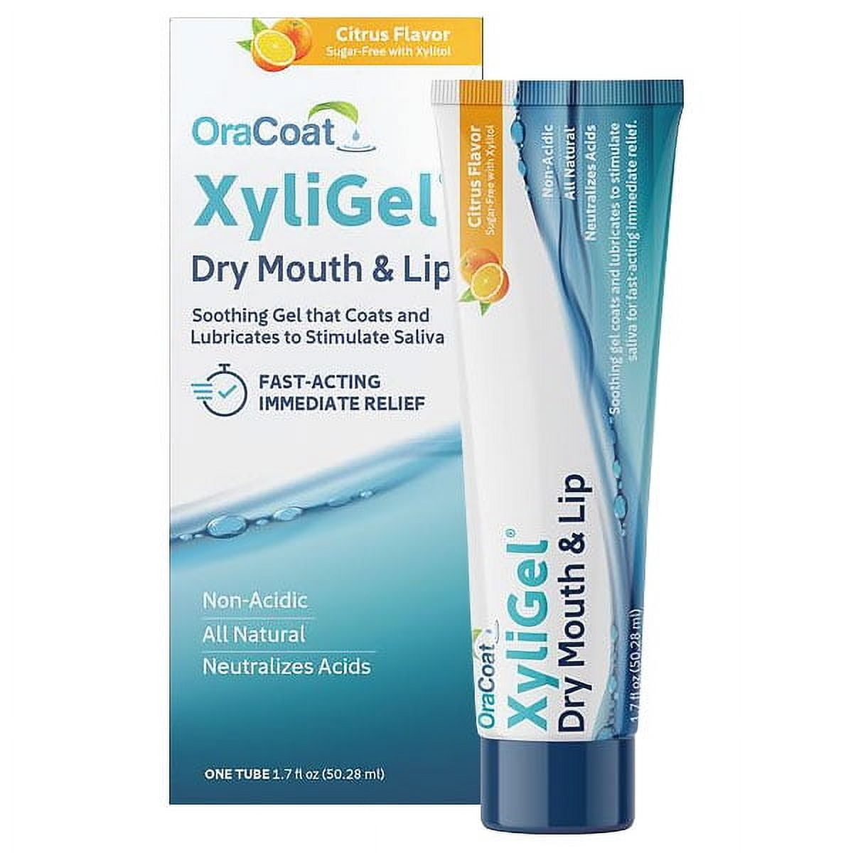OraCoat XyliGel Breath Moisturizer & Dry Mouth Lip Soothing Gel, Citrus ...