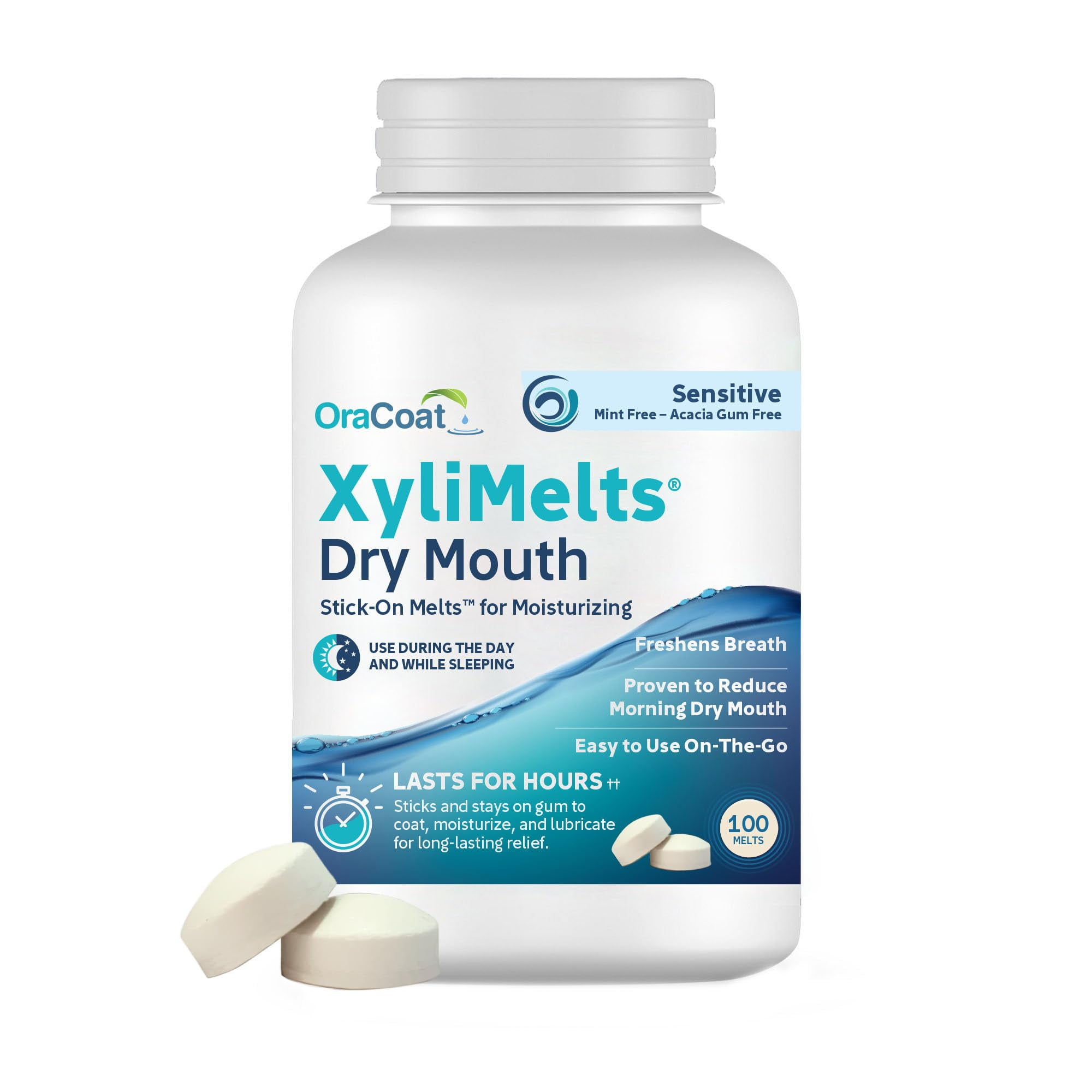 OraCoat XyliMelts Dry Mouth RRF12 Relief Moisturizing Stick-On-Melts ...