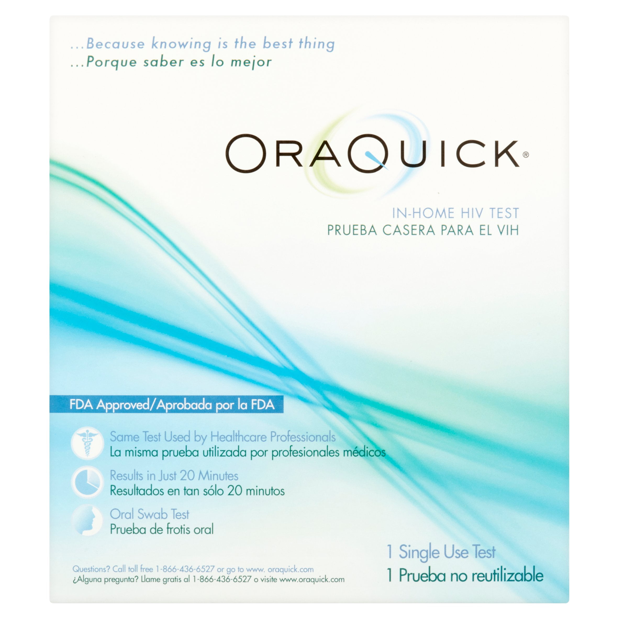 OraQuick At-Home Rapid HIV Self-Test, 1 Single Use Saliva Test HSA/FSA ...