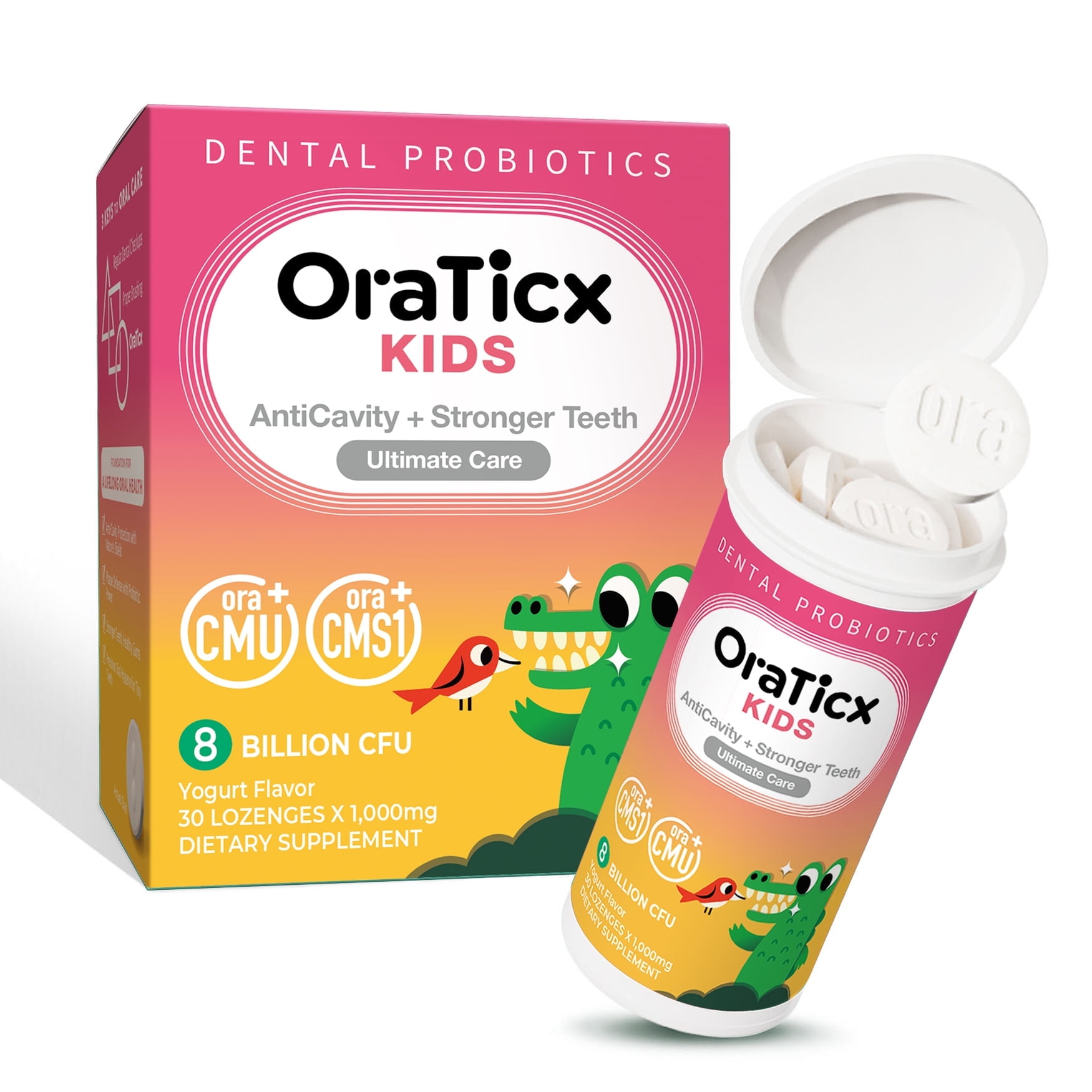 OraTicx Kids Dental Probiotics for Anti-Cavity + Healthy Teeth and Gums ...