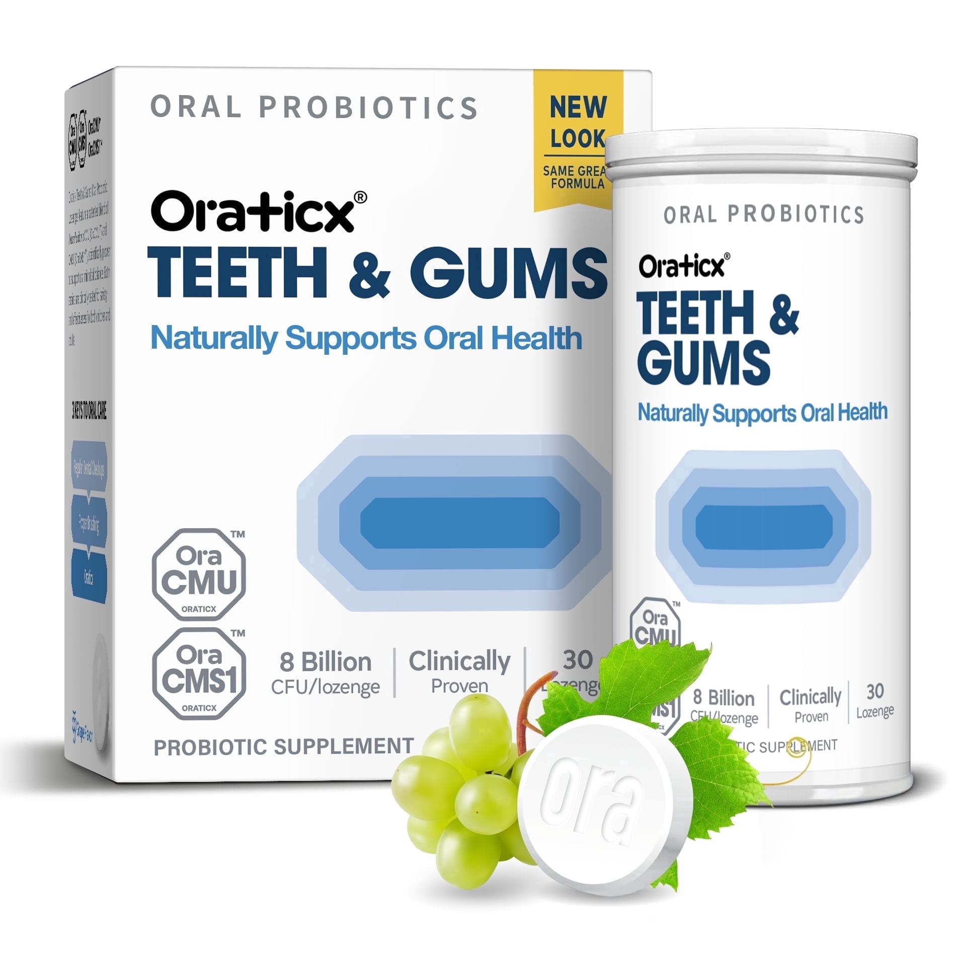 OraTicx Teeth & Gums Oral Probiotic, 8 Billion CFU, Grape Flavor, 30 ...