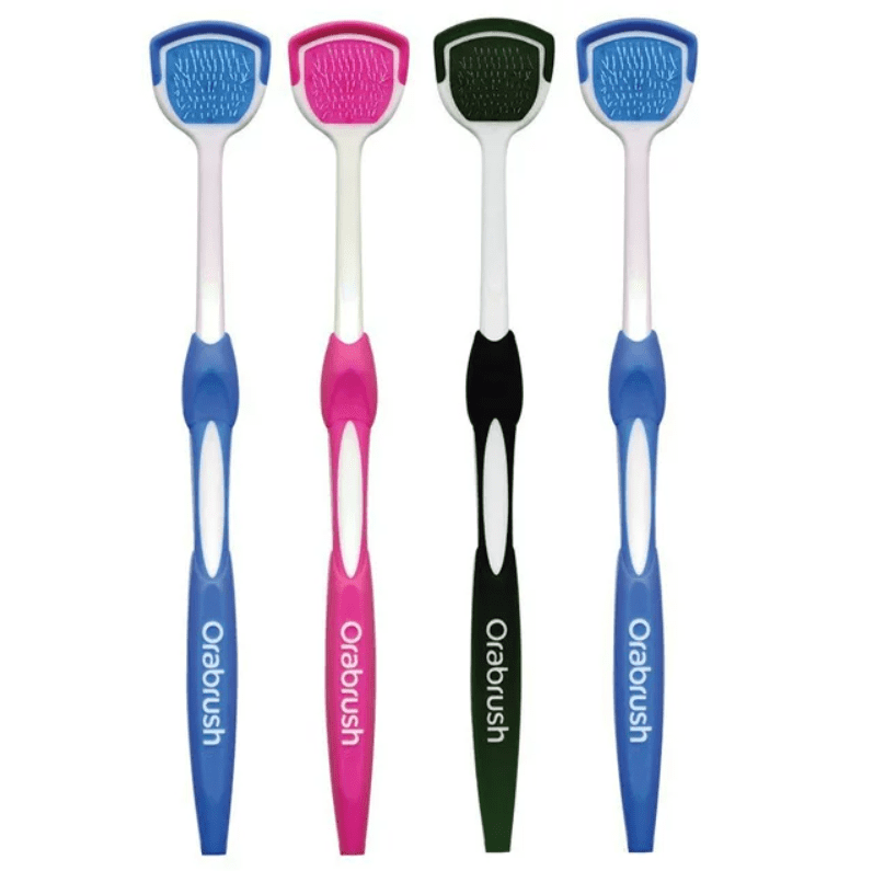 Orabrush Tongue Scraper, Tongue Cleaner Helps Fight Bad Breath, 4 ...