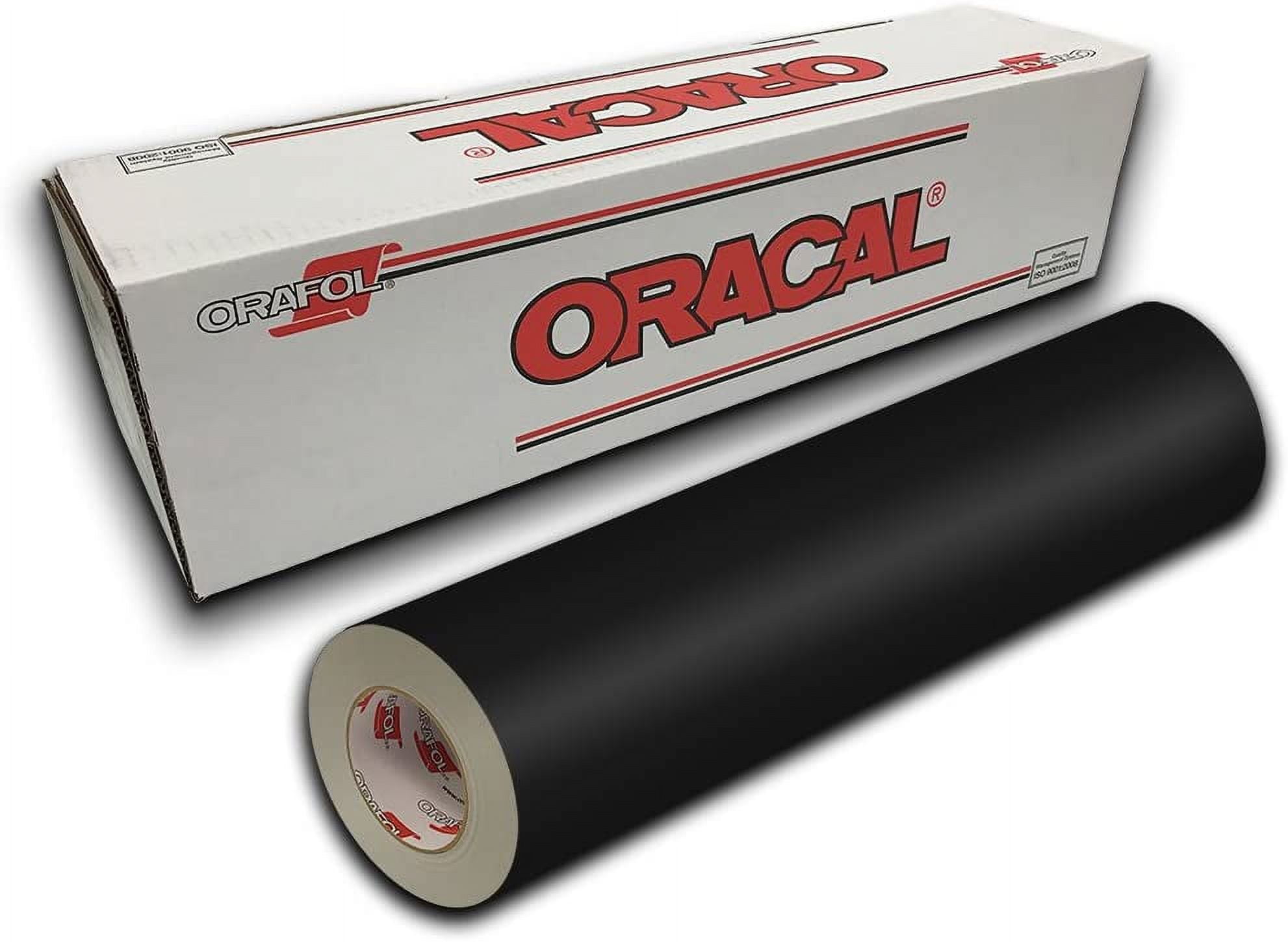 "Oracal 651 Craft Sticker Vinyl Roll, 12"" x 5ft, Black Matte, Self ...