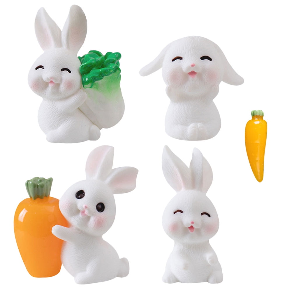 Oraceous 1 Set Mini Bunny Figurines Lovely Rabbit Statue Micro ...