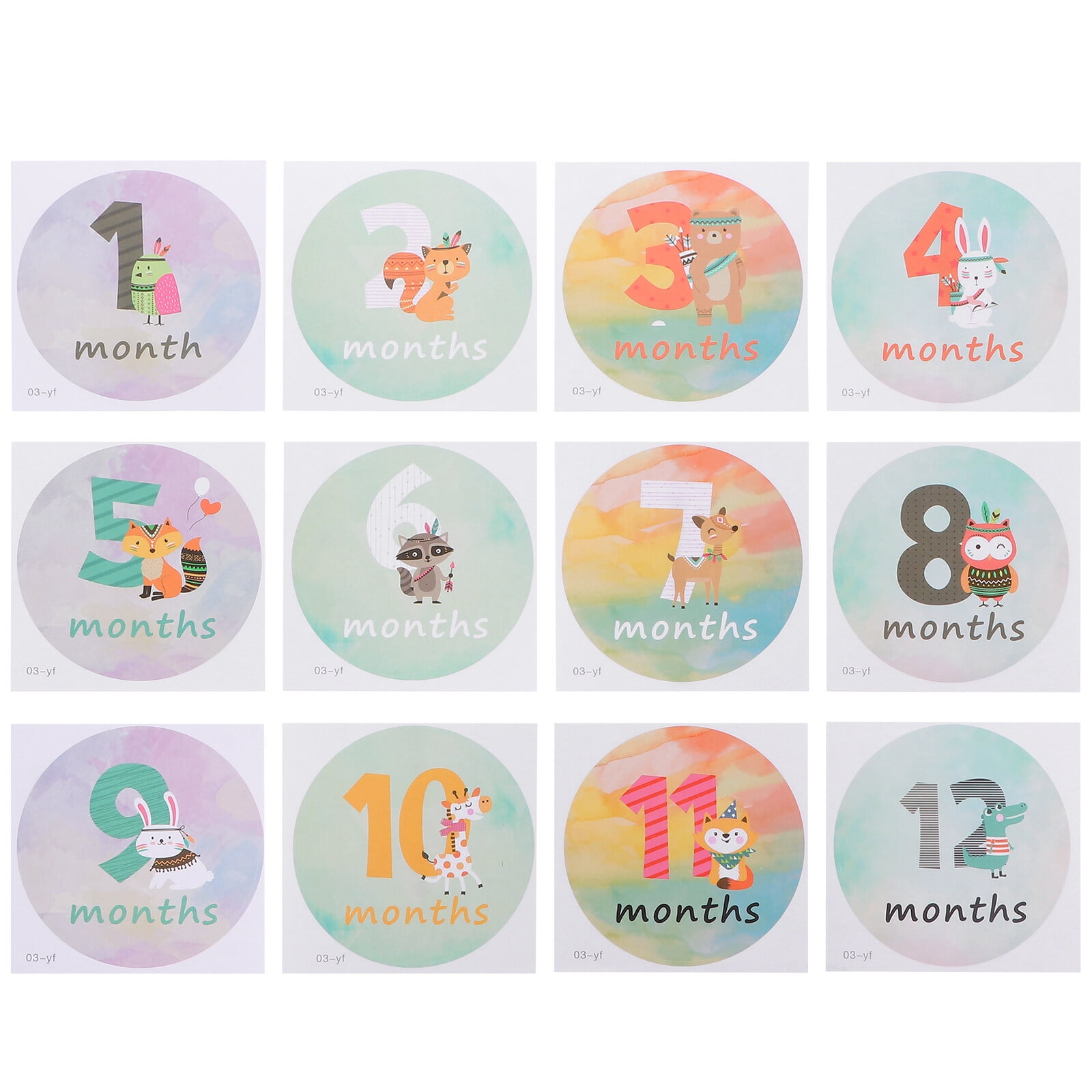 Oraceous 1 Set Newborn Stickers Baby Month Decal Milestone Stickers ...