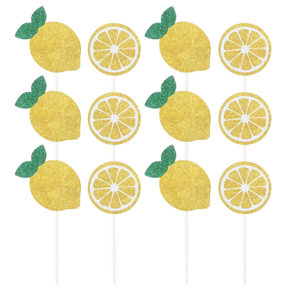 Oraceous 12pcs Creative Lemon Cake Inserts Party Cake Inserts Birthday ...