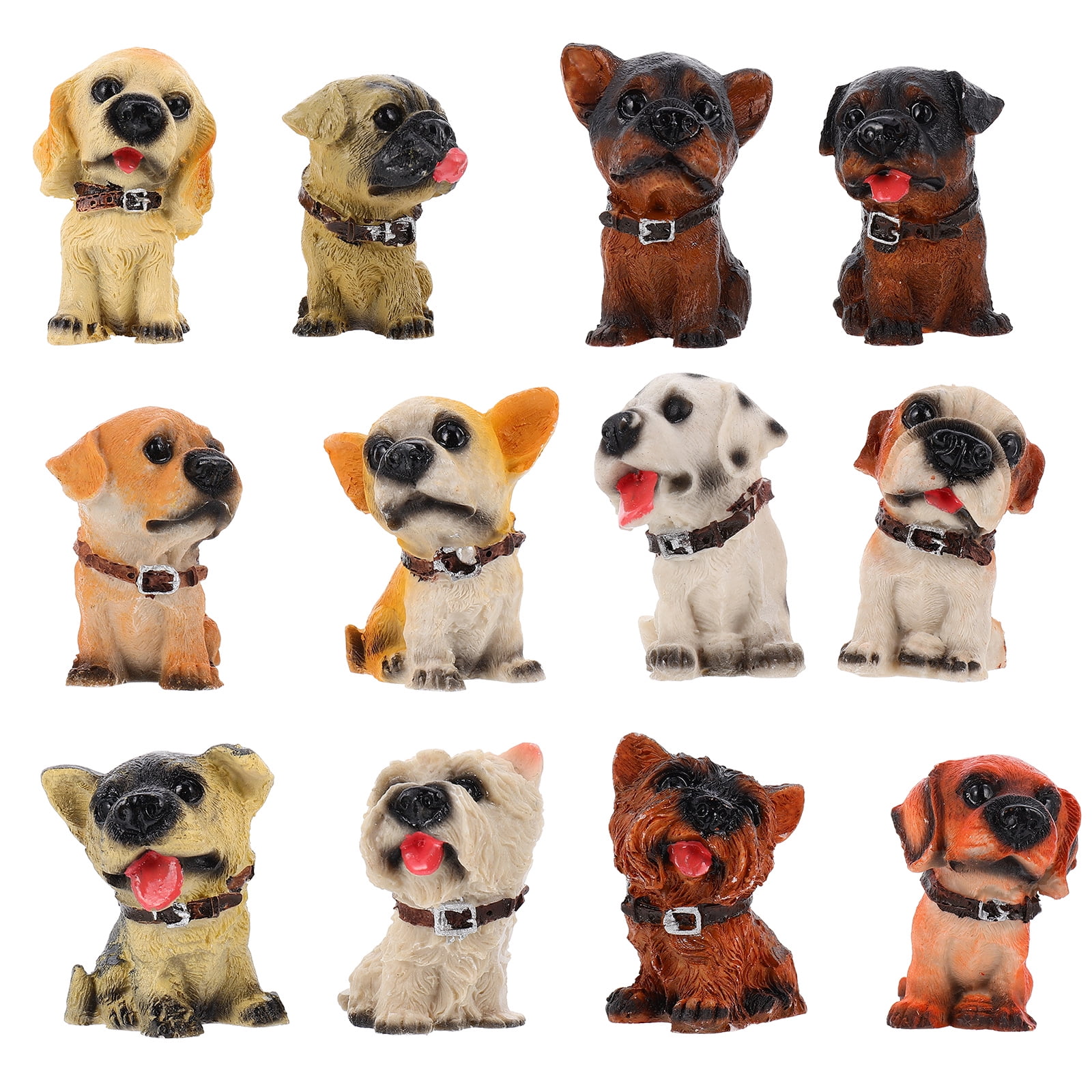Oraceous 12pcs Dog Figurines Playset Realistic Detailed Puppy Figures ...
