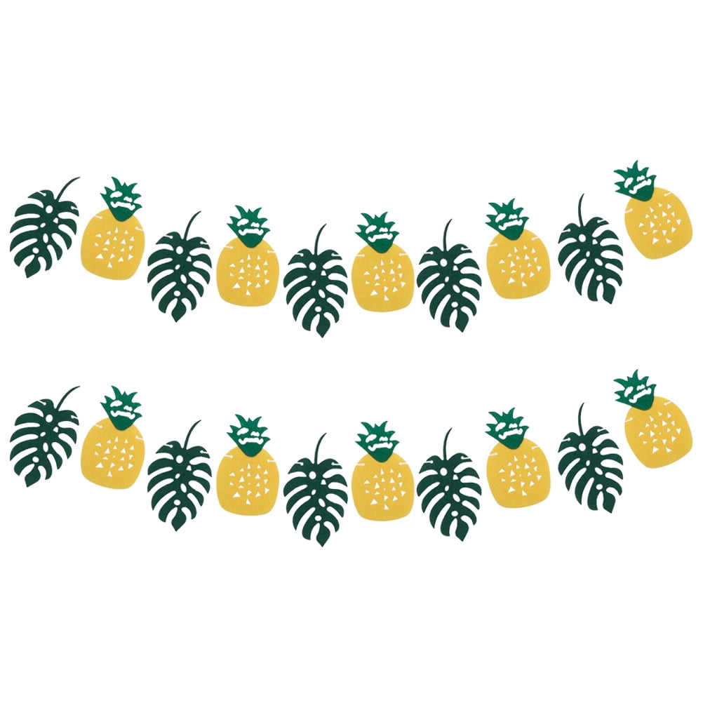 KALLORY Tropical Leaf Banner Garland For Outdoor Garden Pool 2 Sets ...