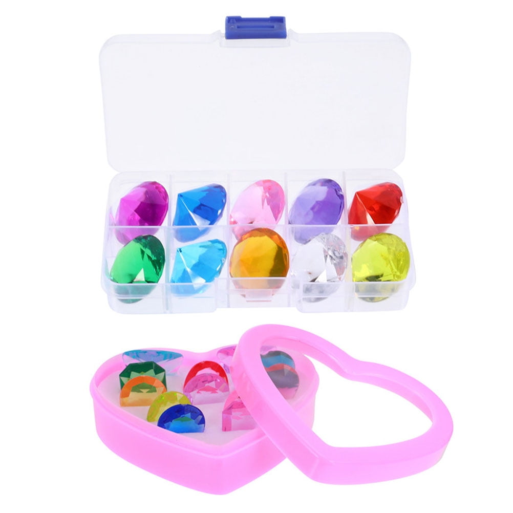Worgeous 2 Sets of Plastic Gems DIY Handcrafts Props Little Girls Gems ...