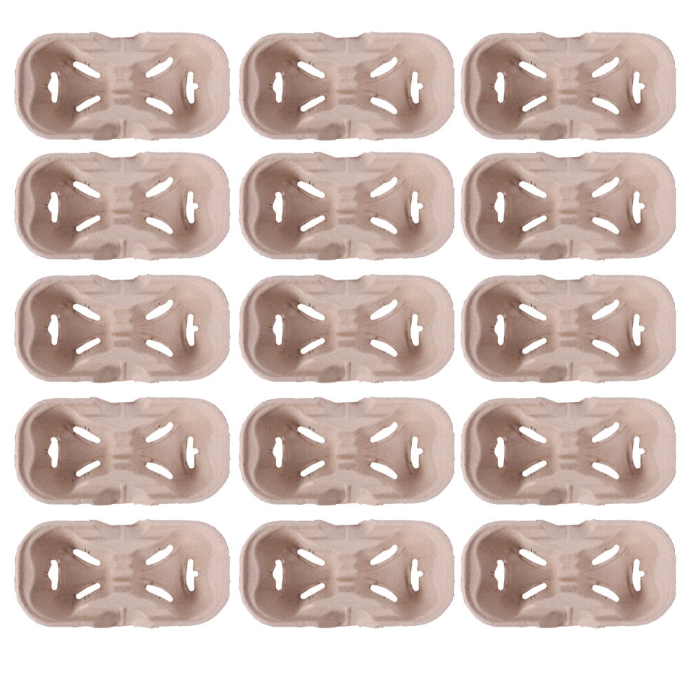 OFFIGAM 20Pcs Disposable Tea Holders Paper Pulp Drink Carrier for Hot ...
