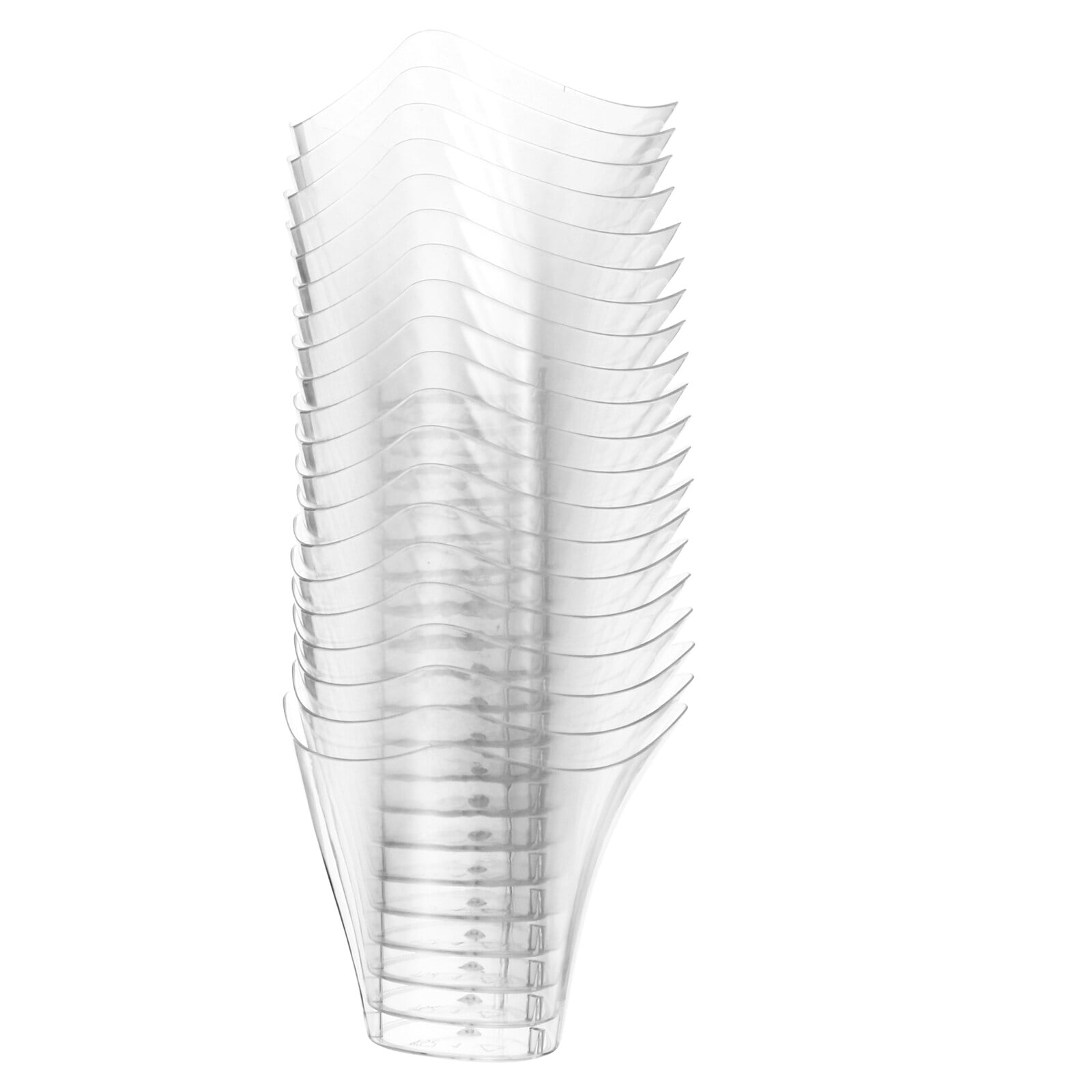 Masteelf 20Pcs Plastic Transparent Twisting Design Disposable Dessert ...