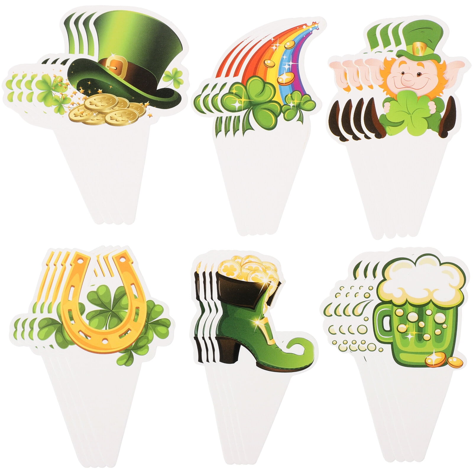 Oraceous 24Pcs St Patrick's Day Cupcake Toppers Shamrock Cupcake ...