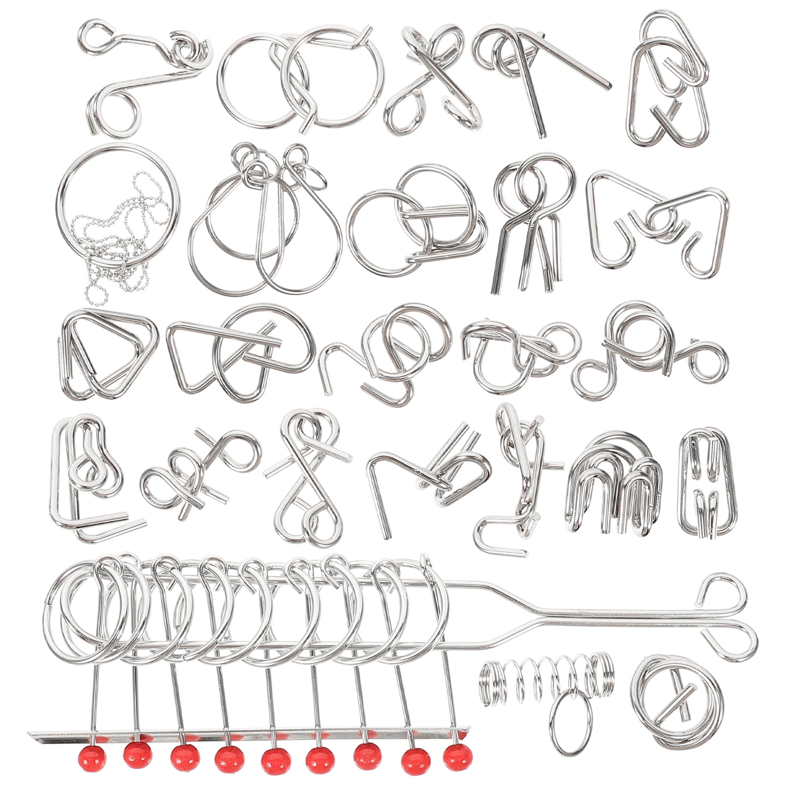 Oraceous 25pcs Nine Ring Interlock Links Sets Game Chinese Puzzle Kid ...