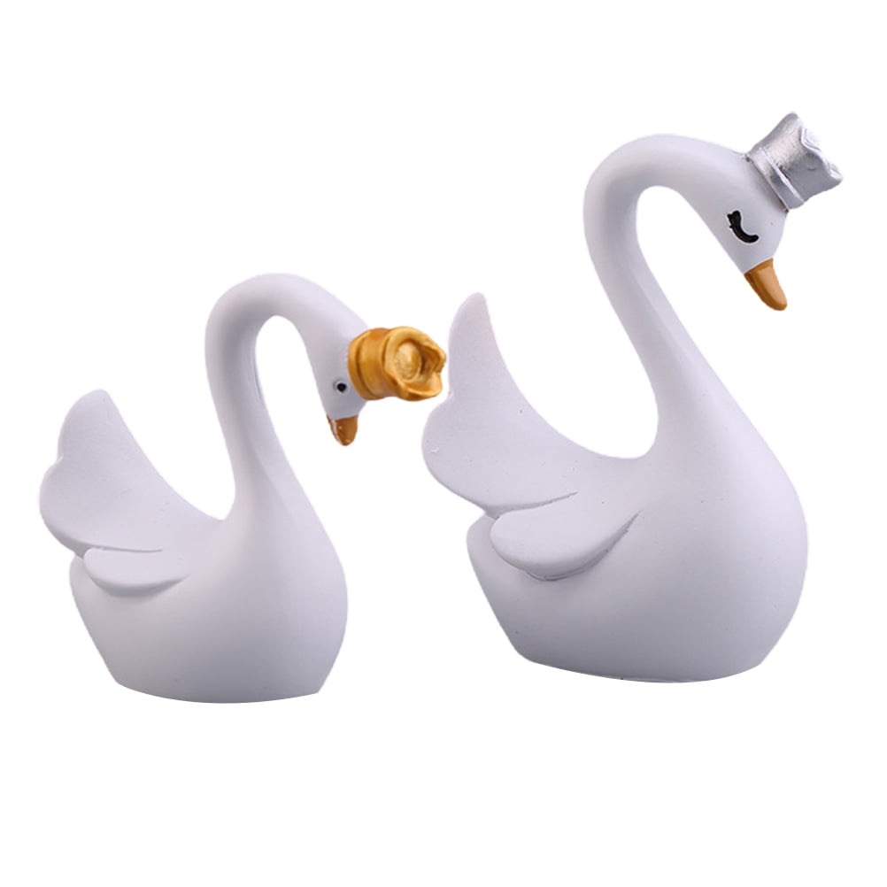 Oraceous 2Pcs Swan Cake Topper Birthday Cake Topper Crown Swan Cake ...